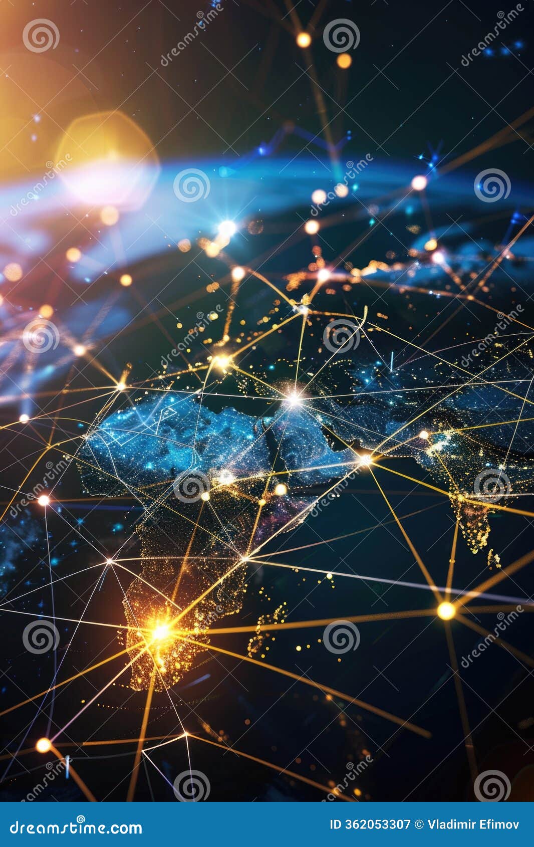 Digital Connectivity Across the World Stock Image - Image of science ...