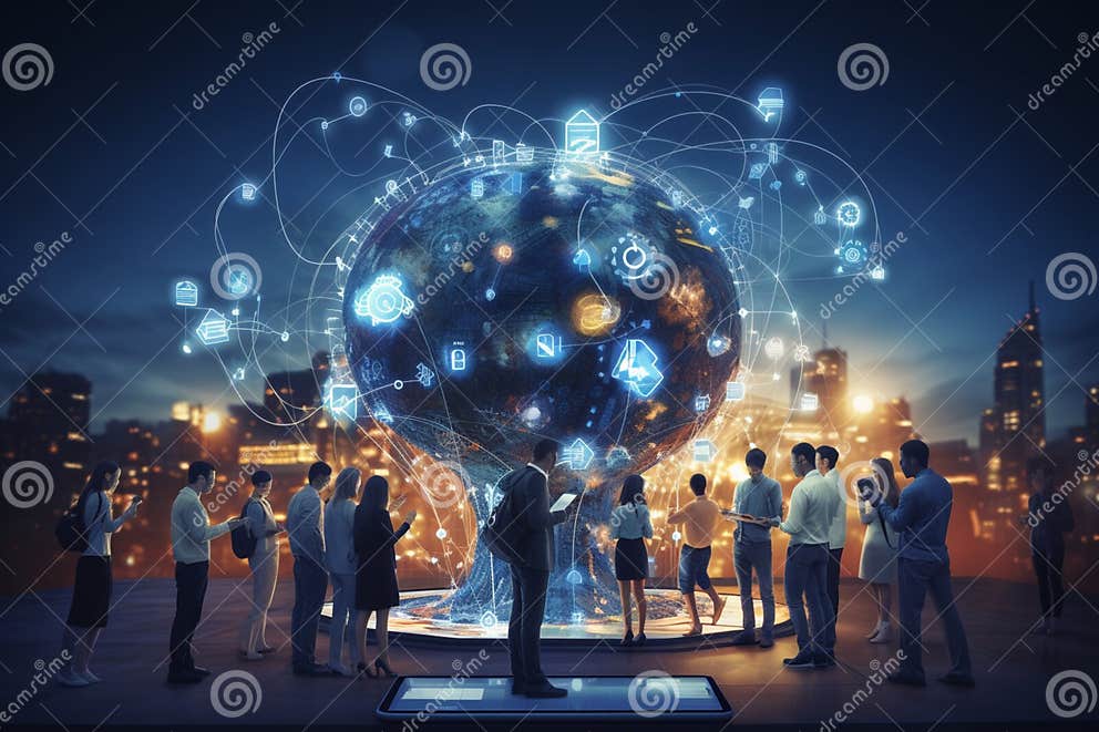 Digital Connectivity Business Potential Exploring Modern Artwork ...