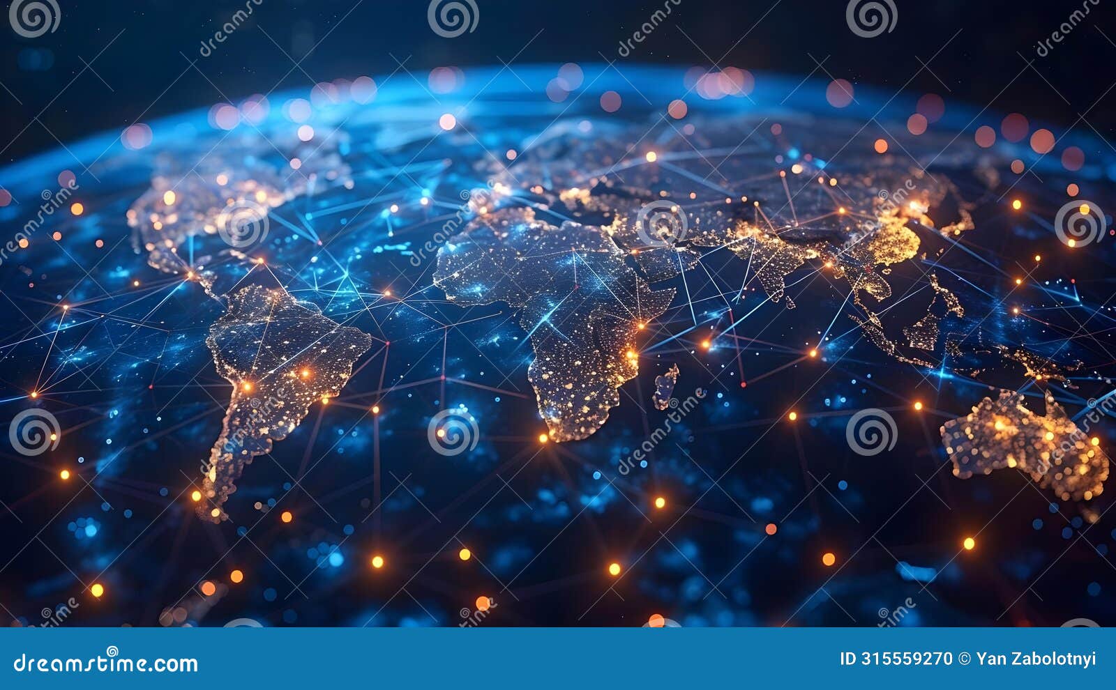Digital Connectivity: A Cybernetic World Map. Concept Technology ...