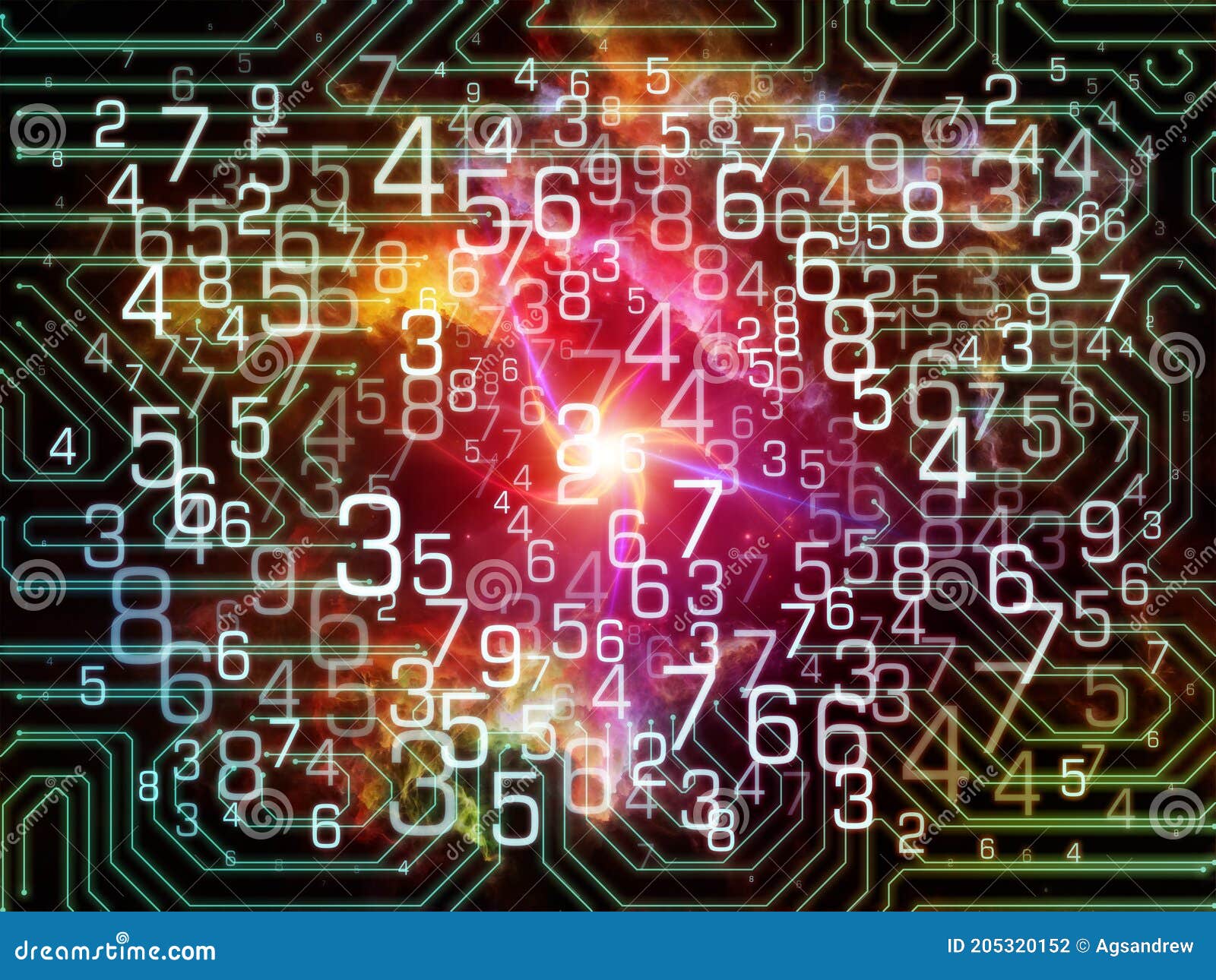 Digital Connectivity stock illustration. Illustration of math - 205320152