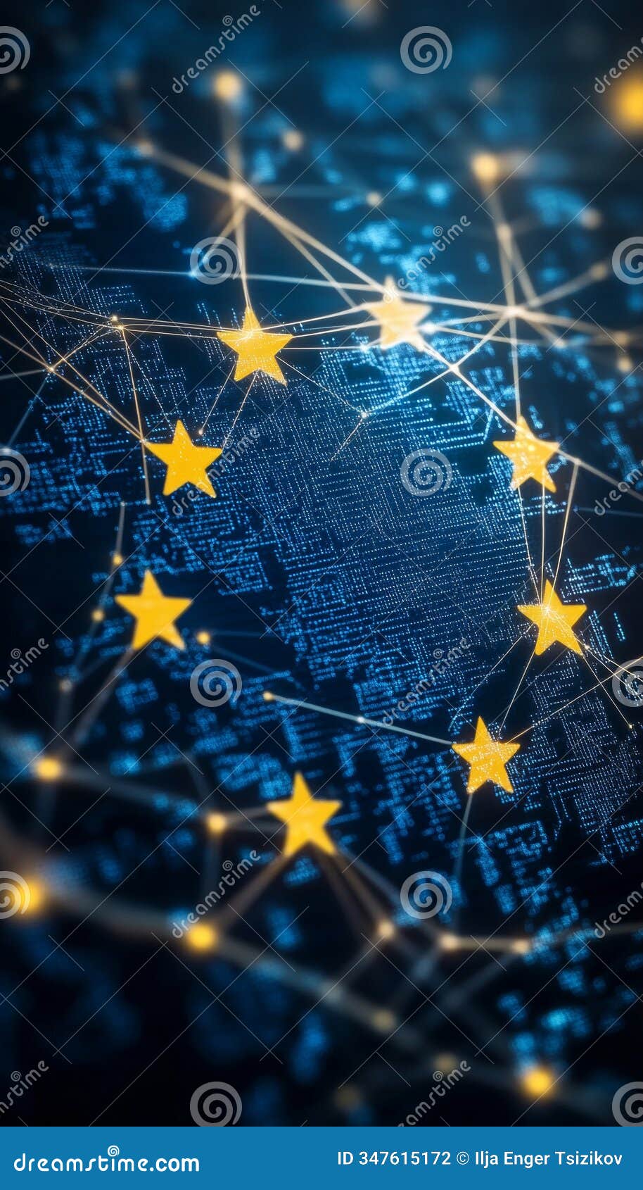 Digital Constellation of Europe Network, Connectivity, and Data Flow in the European Union Stock ...