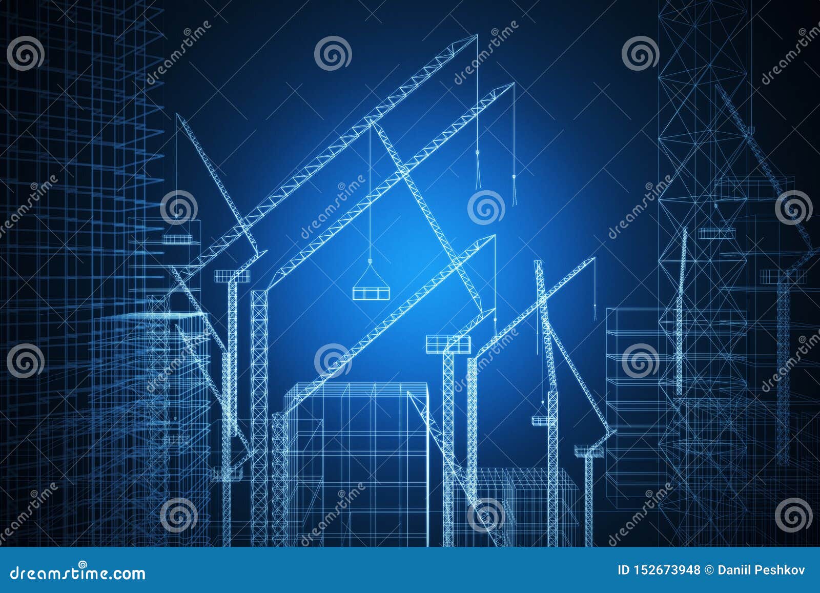 Digital Construction Background Stock Illustration - Illustration of ...