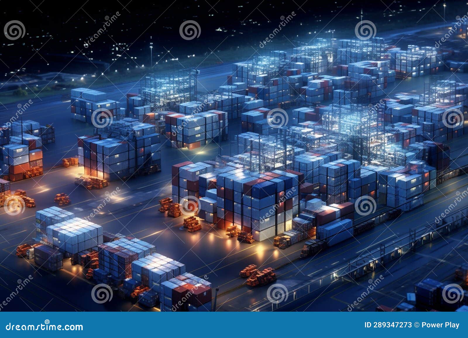 Digital Containers in Warehouse. Cargo Freight Transportation and ...