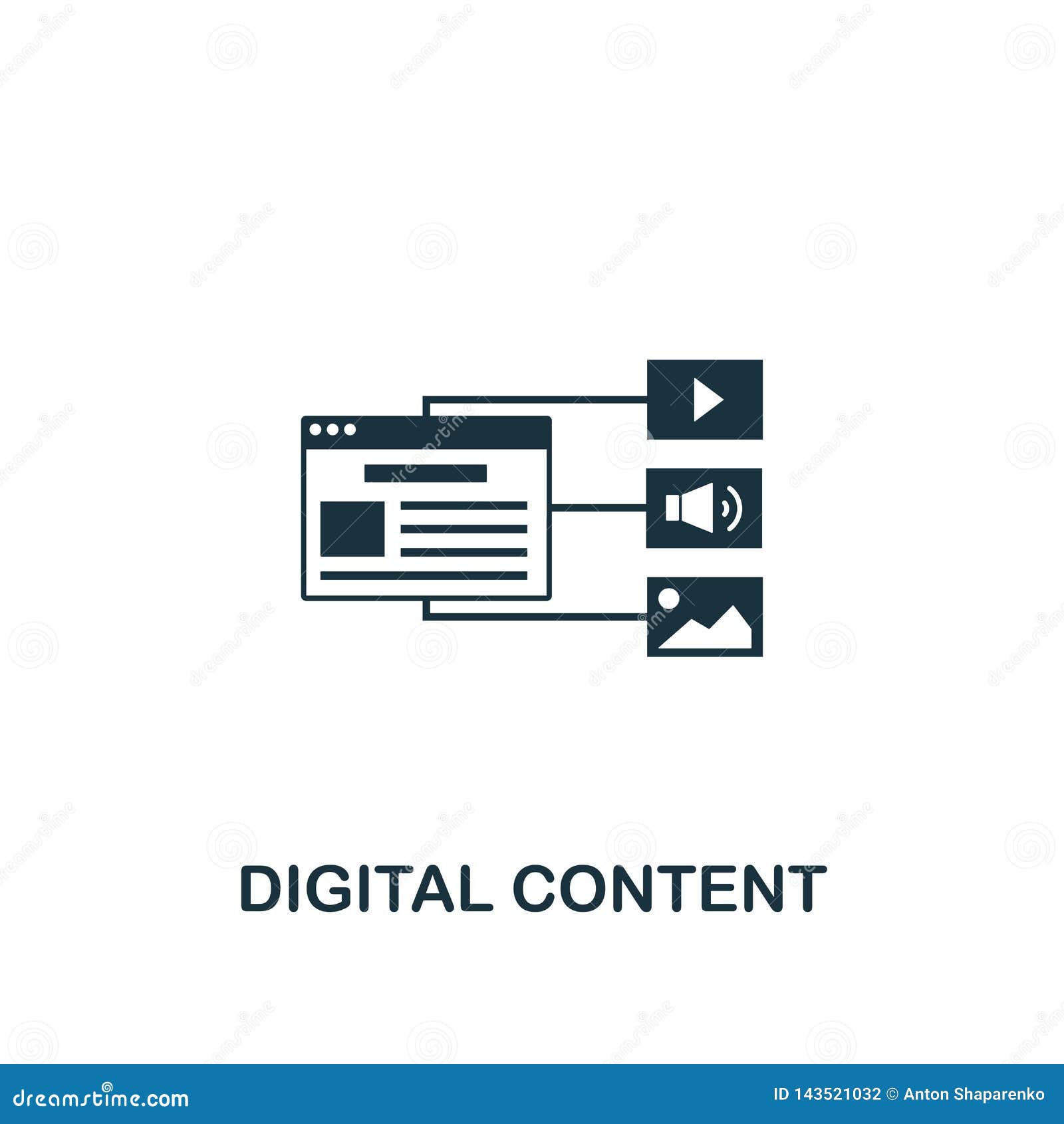 Digital Content Icon. Creative Element Design from Content Icons ...