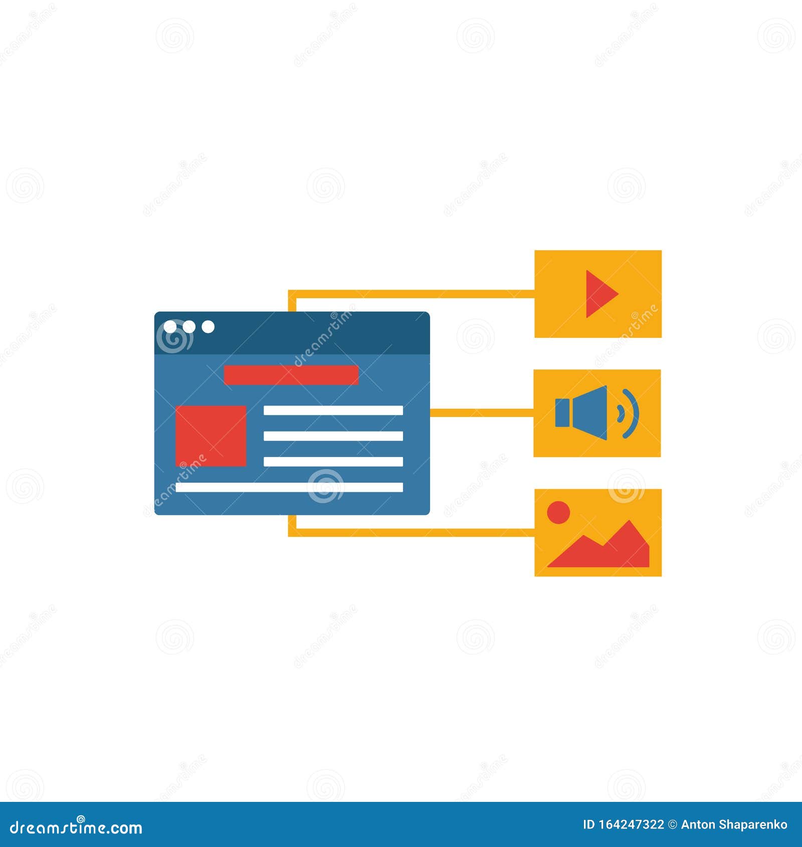 Digital Content Icon. Simple Flat Element from Content Collection Stock ...