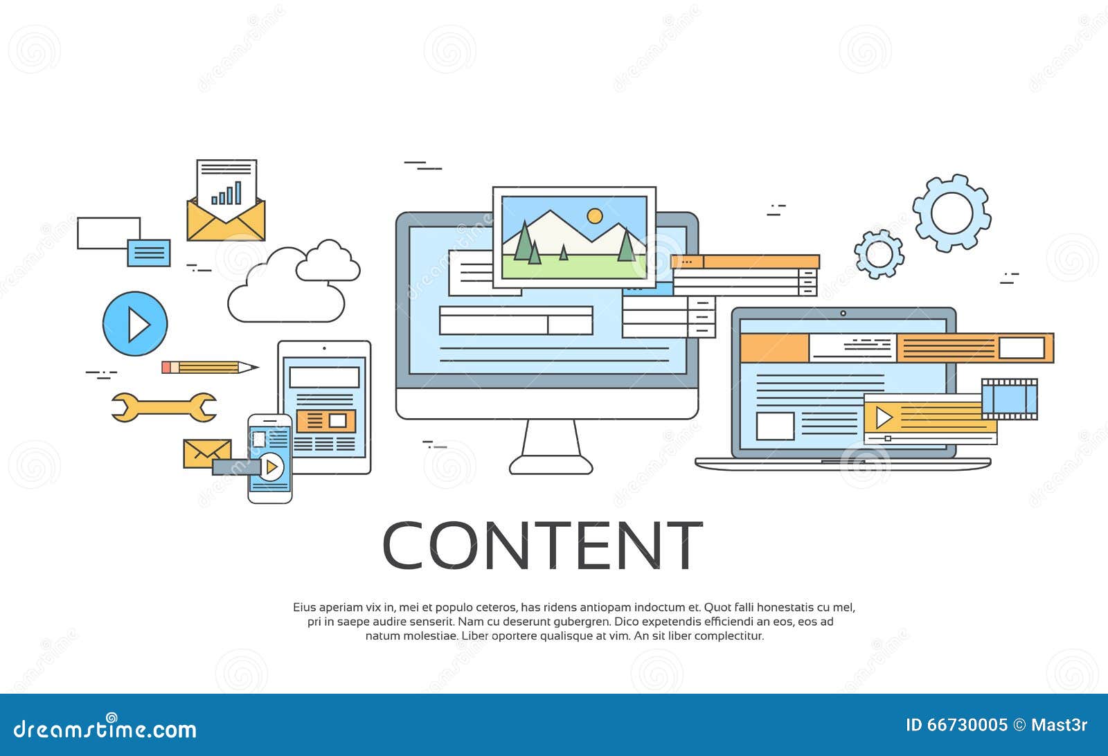 Digital Content Information Technology Stock Vector - Illustration of ...