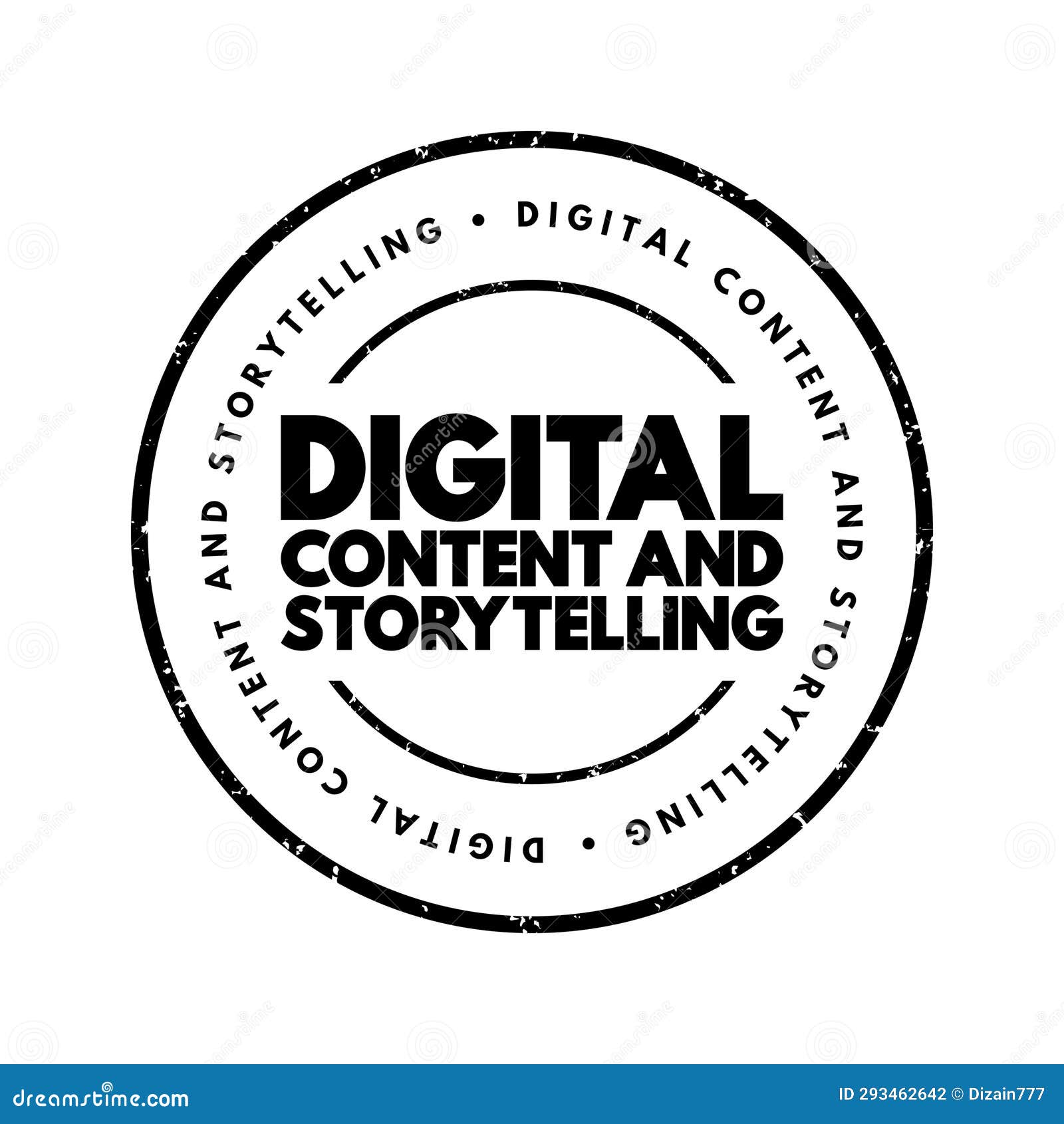 Digital Content and Storytelling Text Stamp, Concept Background Stock ...