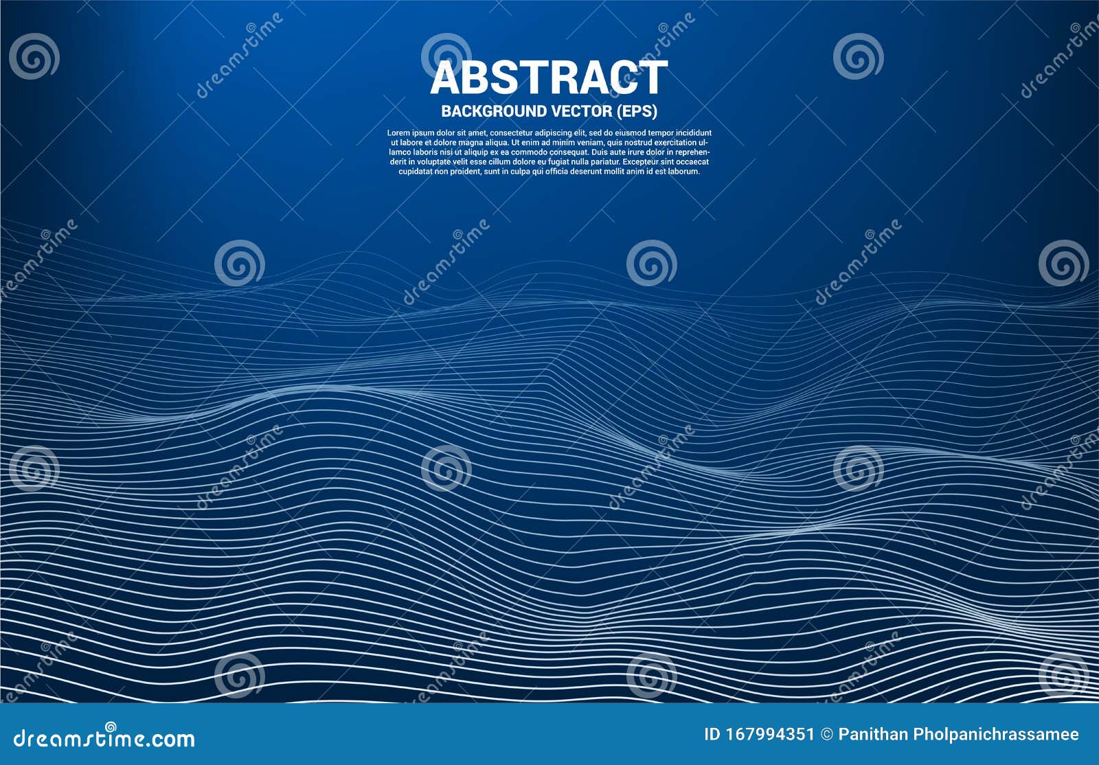 Digital Contour Curve Line and Wave with Wireframe . Stock Image ...