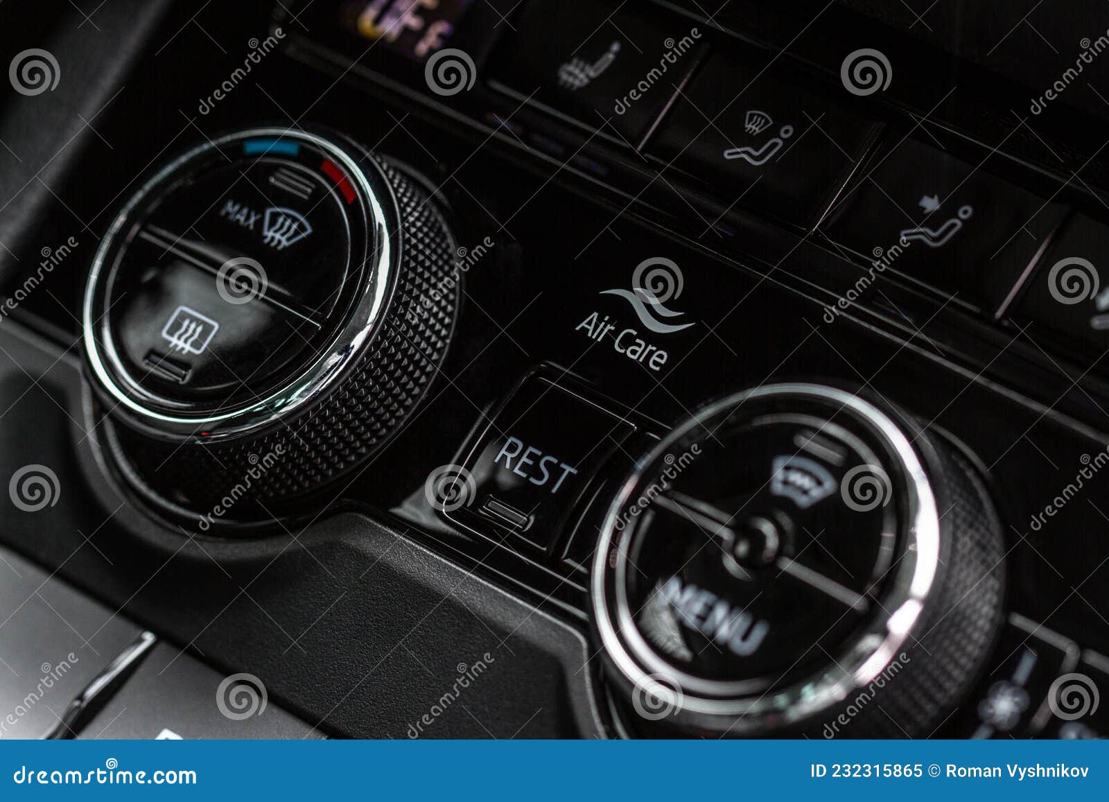 Digital Control Panel Car Air Conditioner Dashboard. Stock Image ...