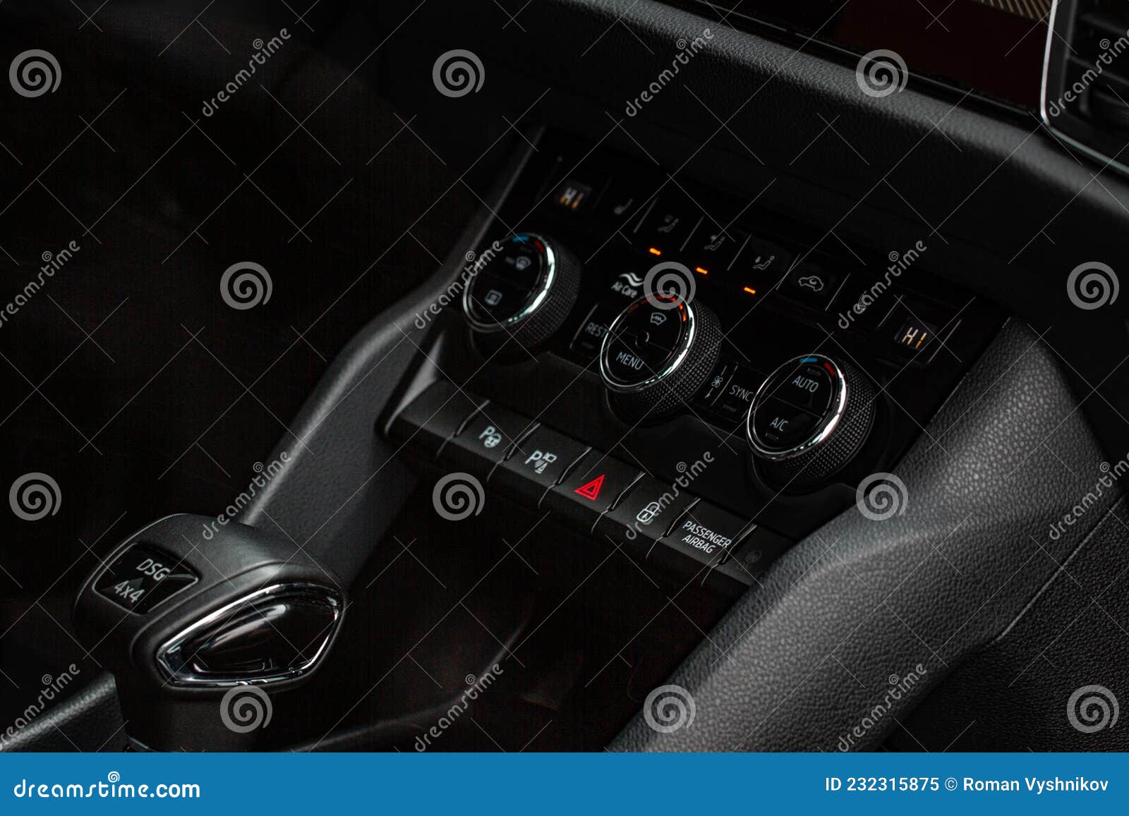Digital Control Panel Car Air Conditioner Dashboard. Stock Image ...