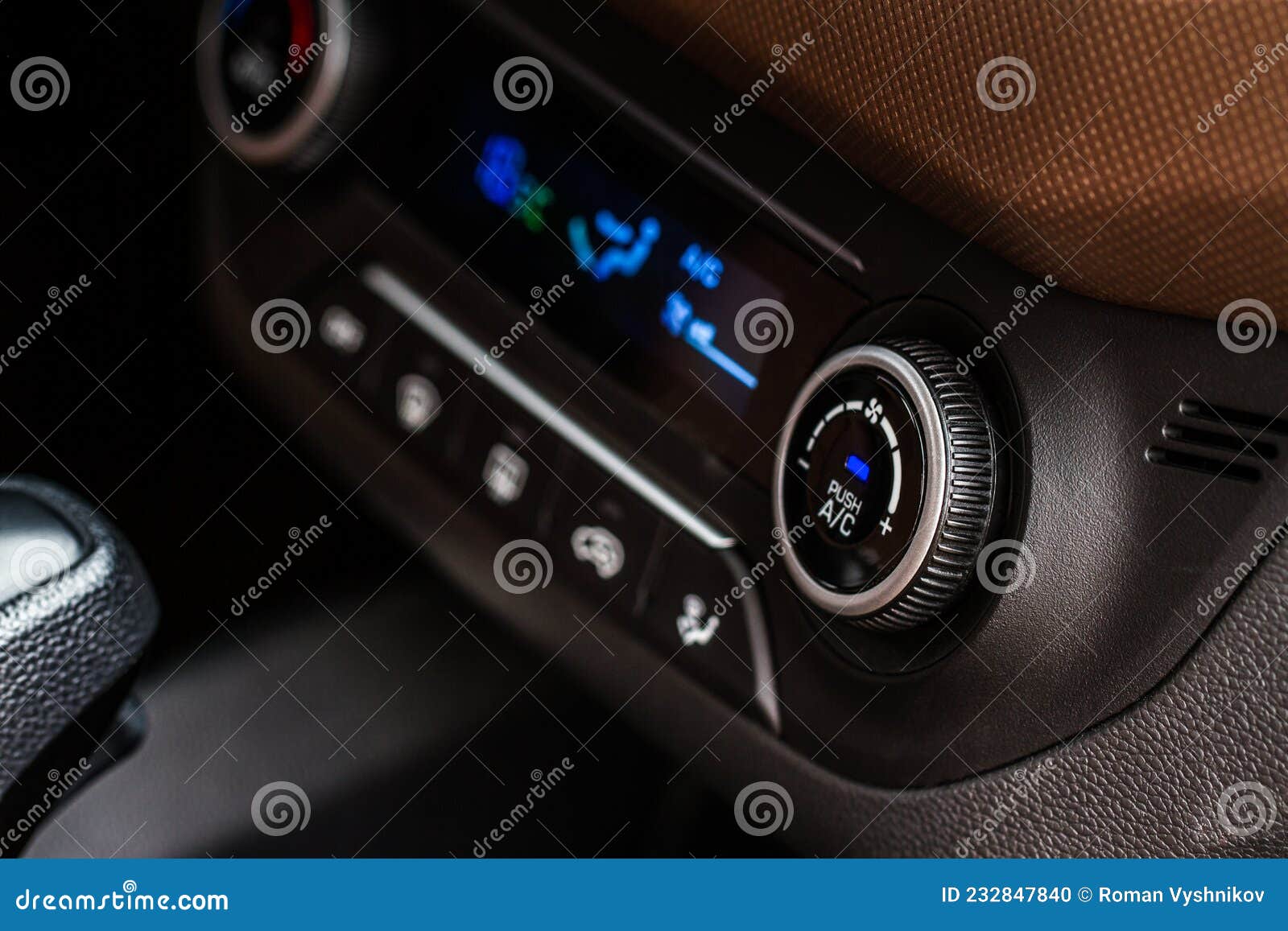 Digital Control Panel Car Air Conditioner Dashboard. Stock Photo ...
