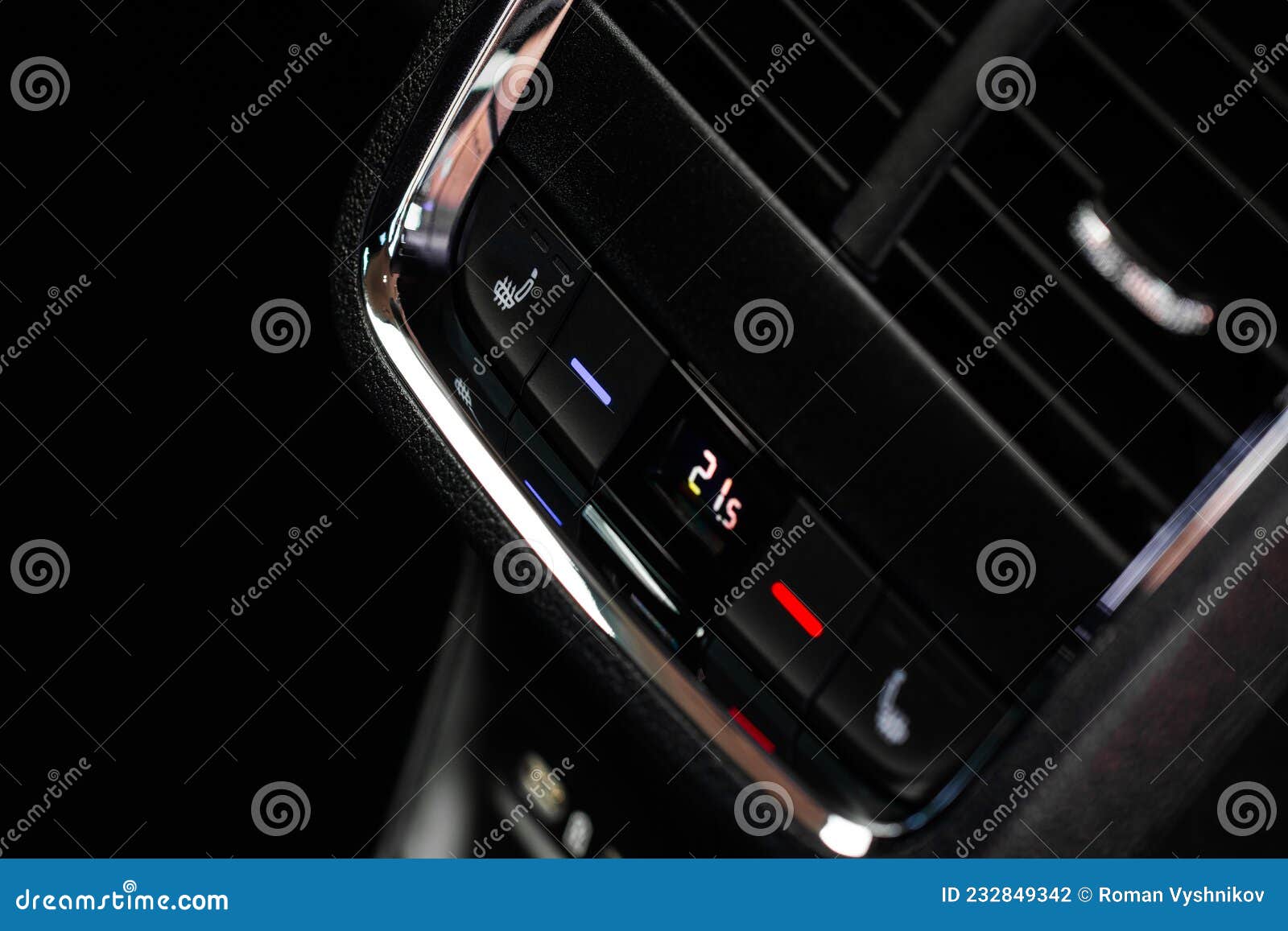 Digital Control Panel Car Air Conditioner Dashboard. Stock Photo ...