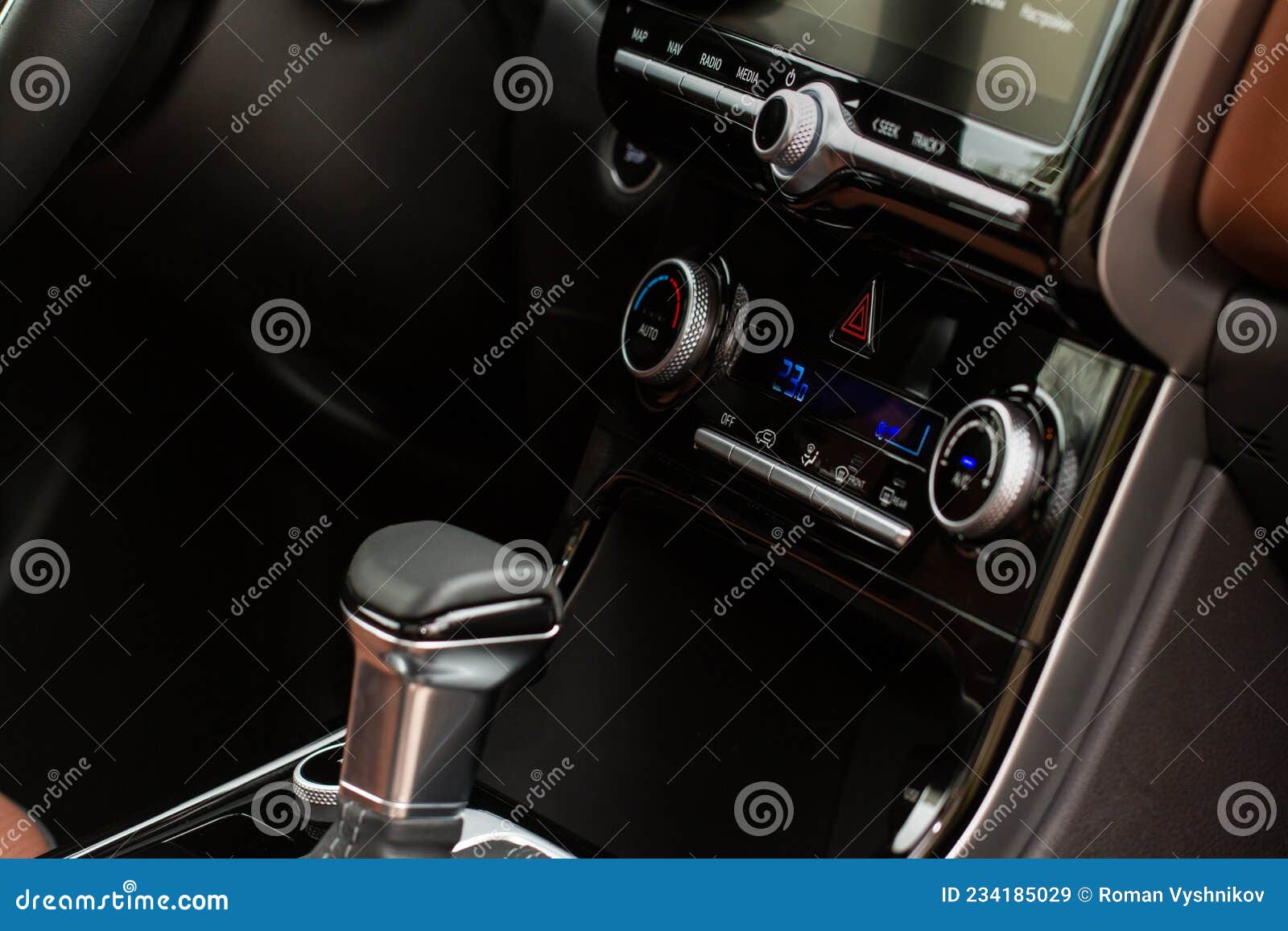 Digital Control Panel Car Air Conditioner Dashboard. Stock Image ...