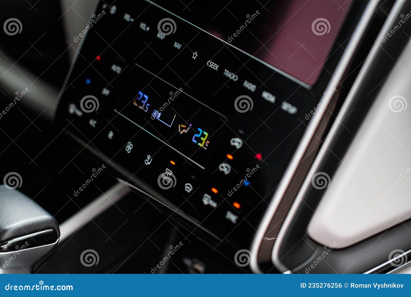 Digital Control Panel Car Air Conditioner Dashboard. Stock Photo ...