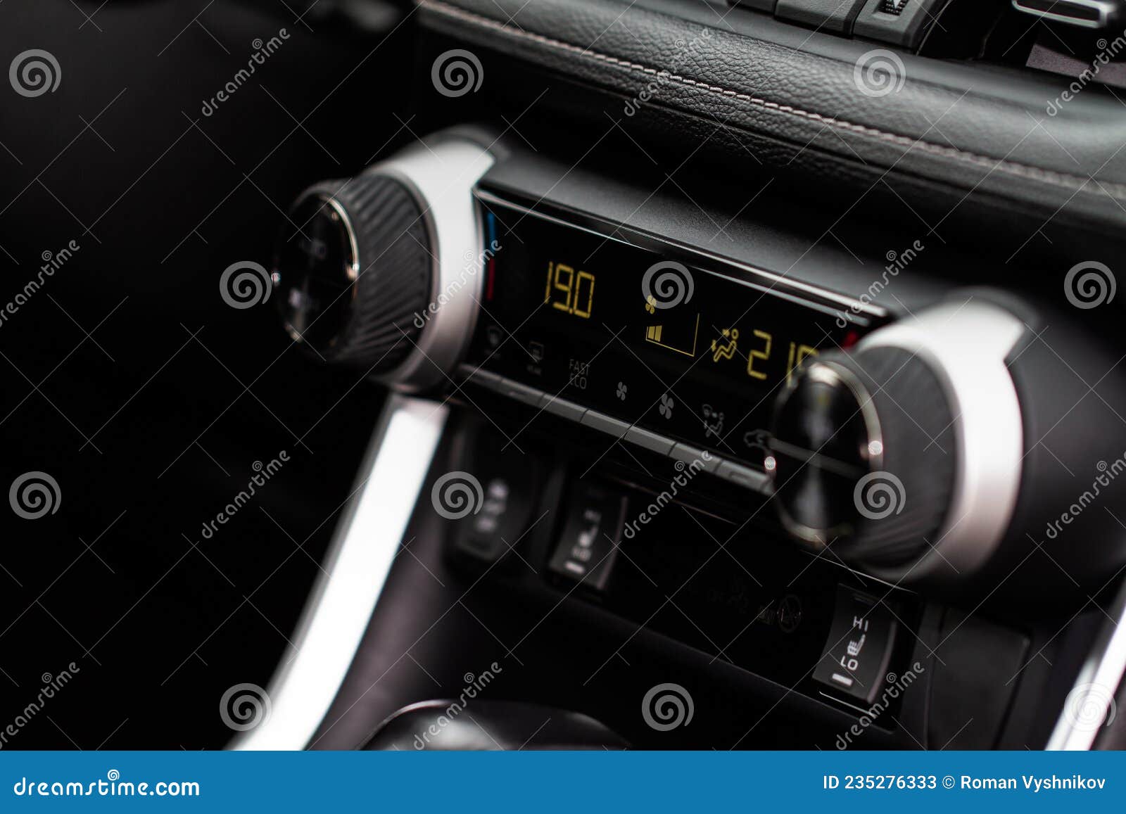Digital Control Panel Car Air Conditioner Dashboard. Stock Image ...