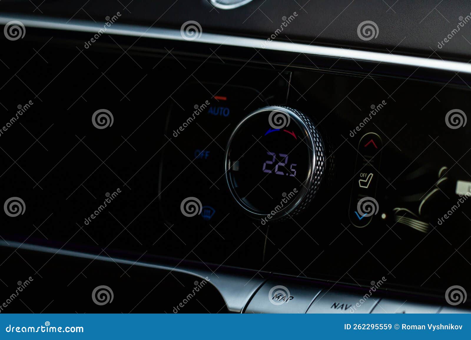 Digital Control Panel Car Air Conditioner Dashboard. Stock Image ...