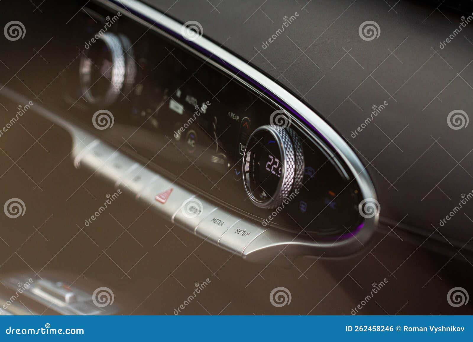 Digital Control Panel Car Air Conditioner Dashboard. Stock Photo ...