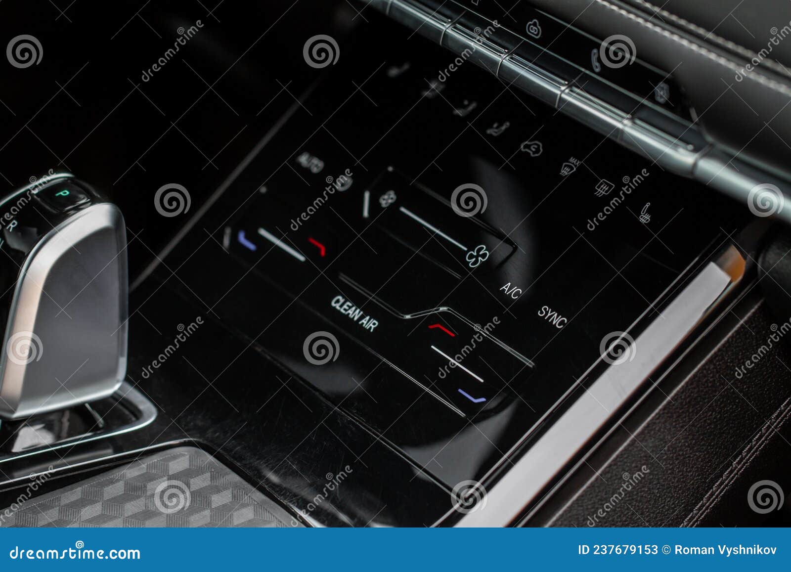 Digital Control Panel Car Air Conditioner Dashboard. Stock Image ...