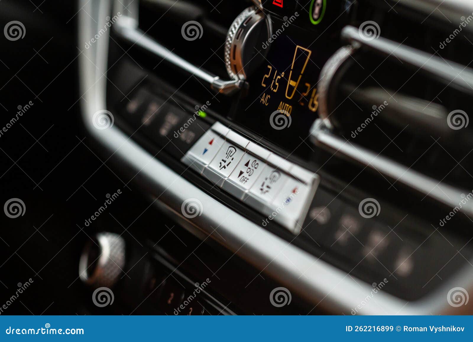 Digital Control Panel Car Air Conditioner Dashboard. Stock Image ...