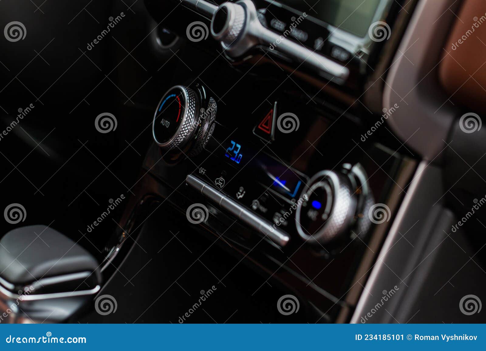 Digital Control Panel Car Air Conditioner Dashboard. Stock Image ...