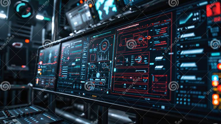 Digital Control Room Displaying Advanced AI Algorithms and Data ...
