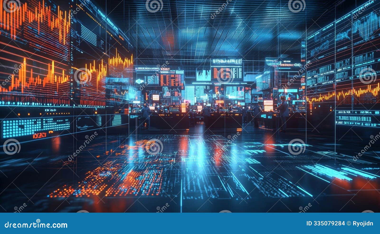 Digital Control Room stock illustration. Illustration of orange - 335079284