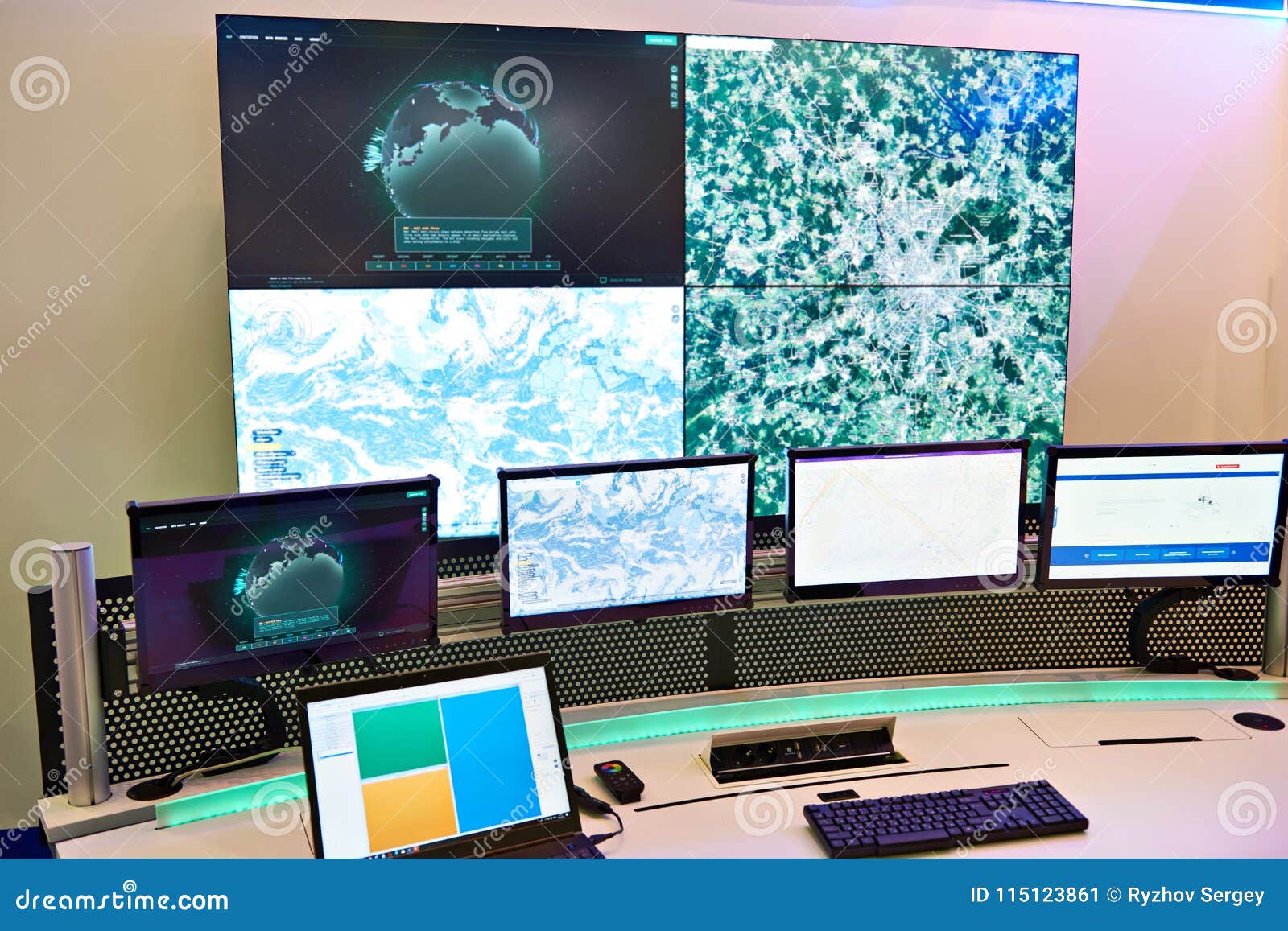 Digital Control System and Dispatch Center Stock Image - Image of panel ...