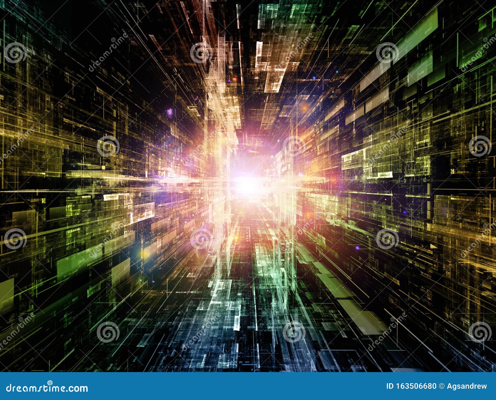 Digital Corridor stock illustration. Illustration of progress - 163506680