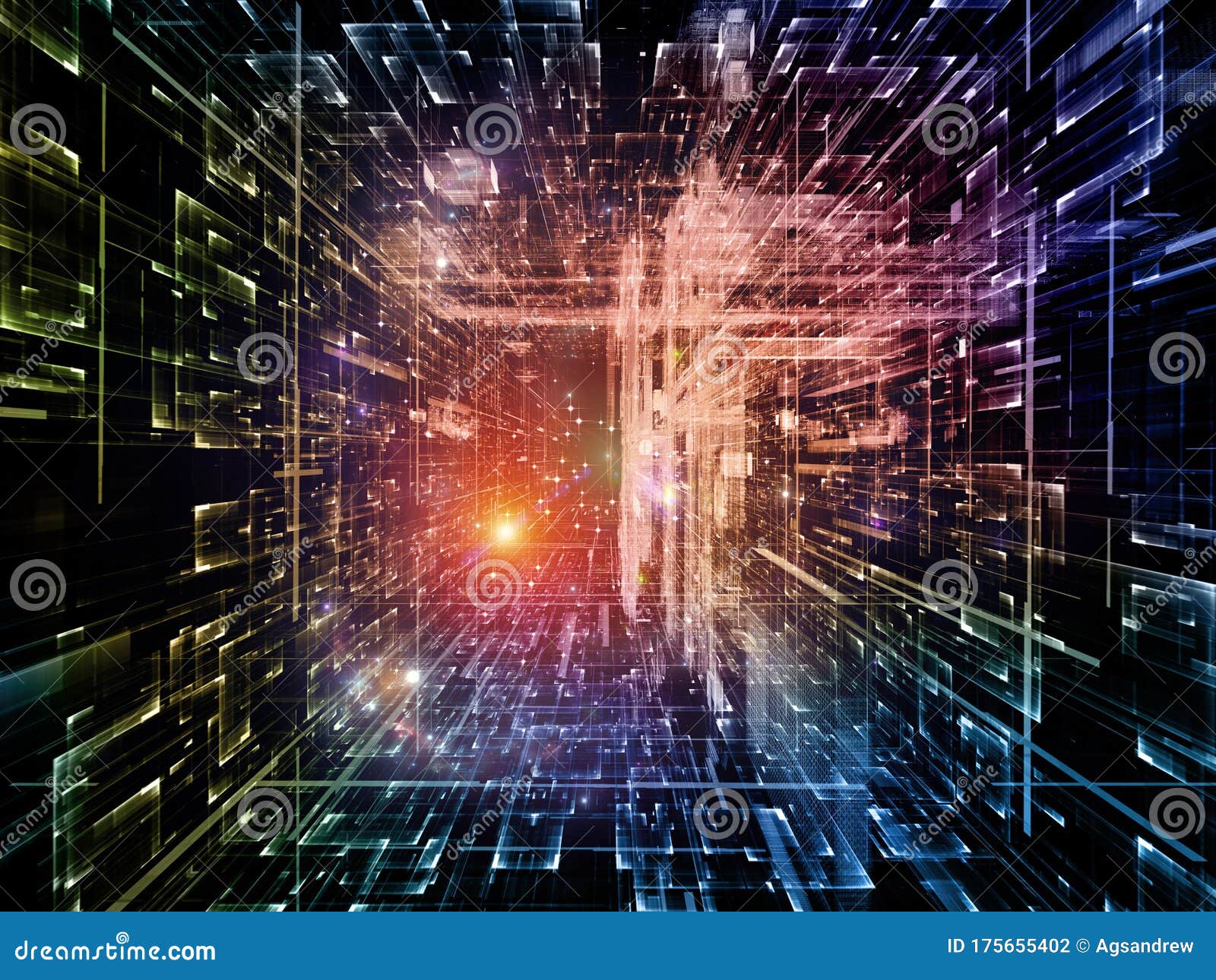 Digital Corridor stock illustration. Illustration of burst - 175655402