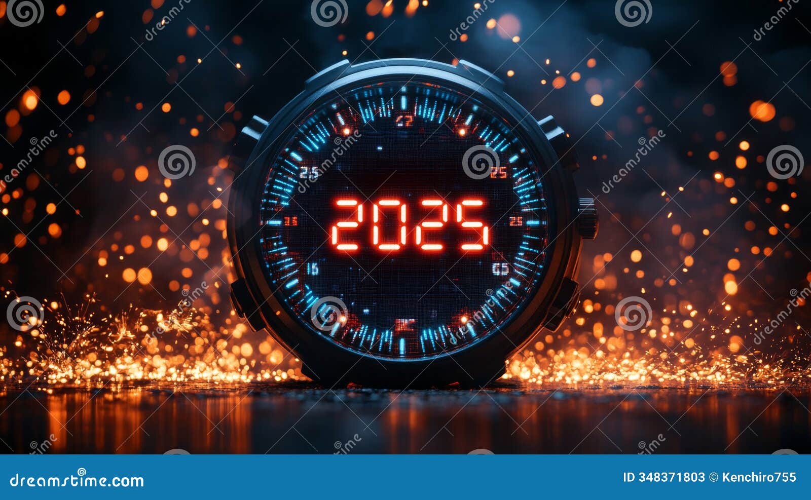 Digital Countdown Displaying 2025 In A High-Tech Control Room Stock ...