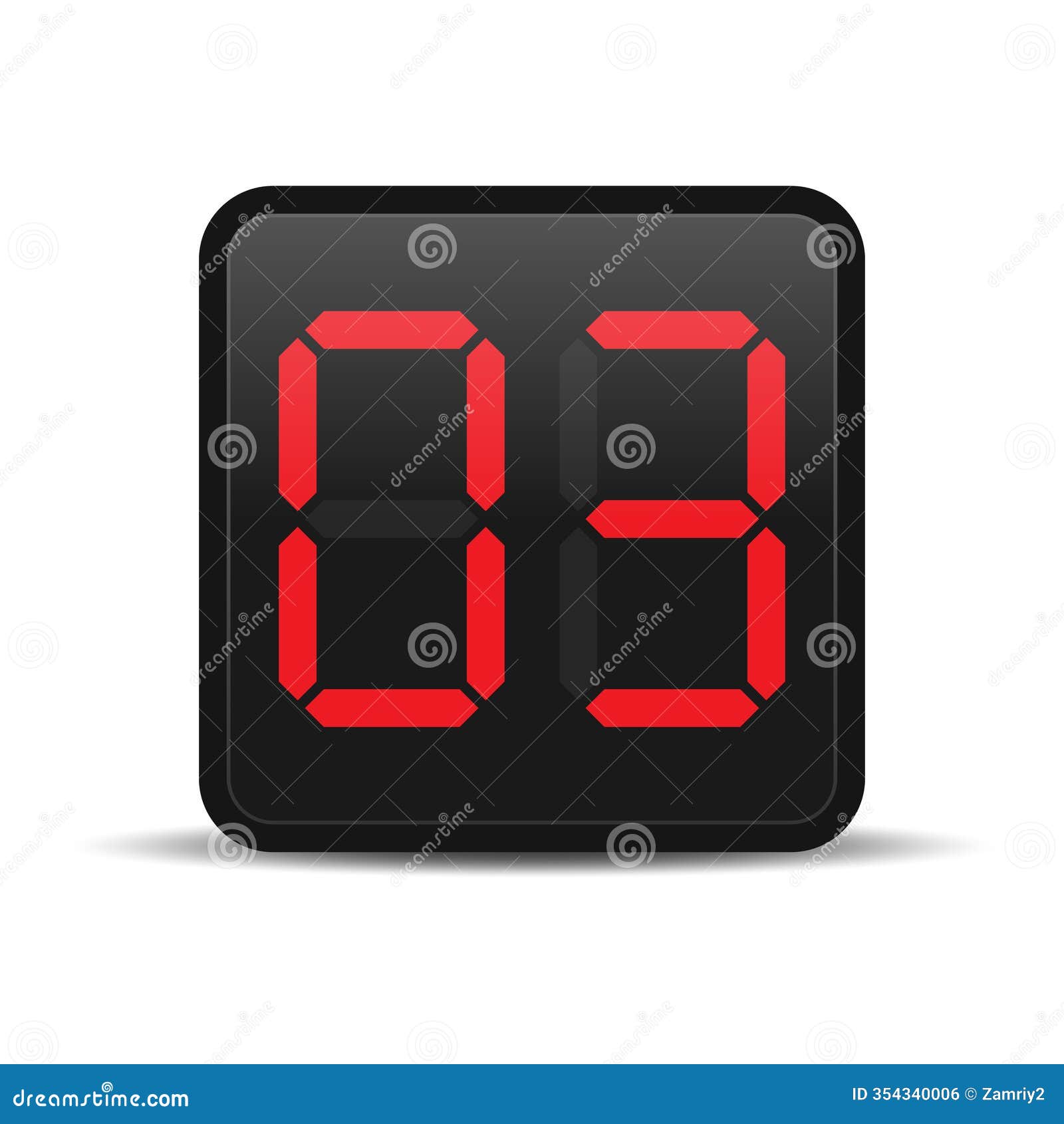 Digital Countdown Display with Red Number 3 Stock Illustration ...