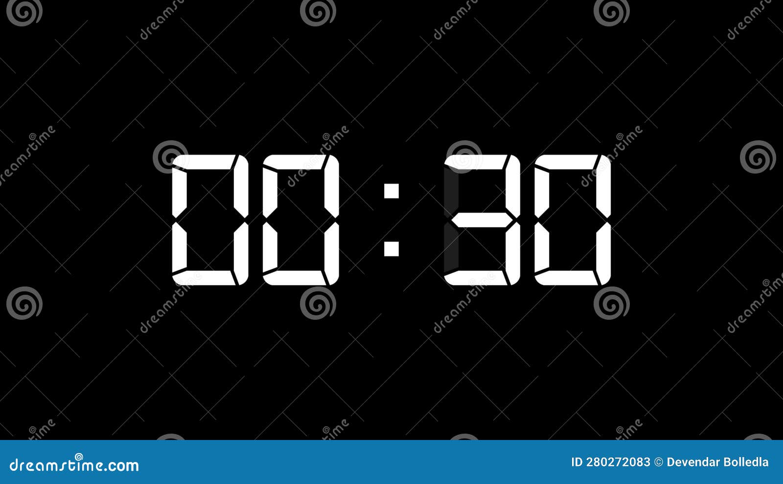 Digital Countdown 60 Seconds on Plain Black Background Stock Video ...
