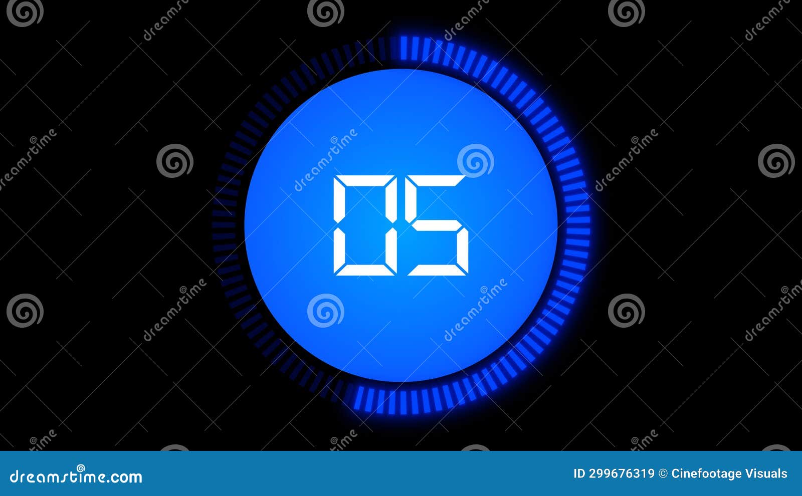 Digital Countdown Timer Count, Number Five Stock Image - Image of ...