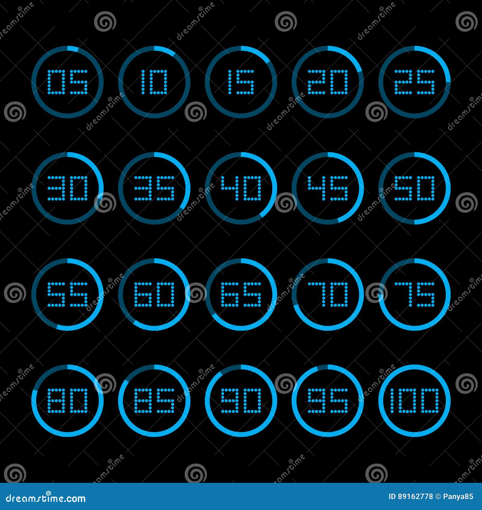Digital Countdown Timer with Five Minutes Interval. Stock Vector ... Digital Countdown Timer with Five Minutes Interval. Stock Vector ...