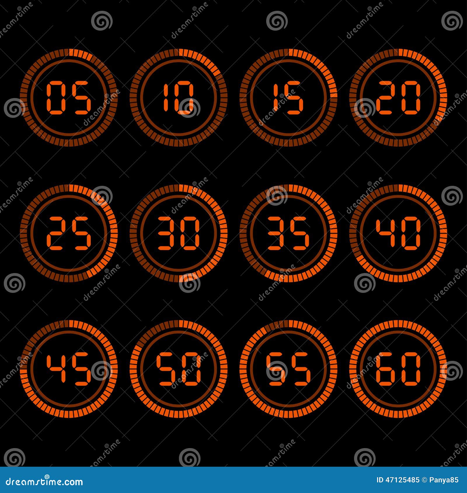 Digital Countdown Timer To Indicate End Of The Action, Deadline. Vector ...