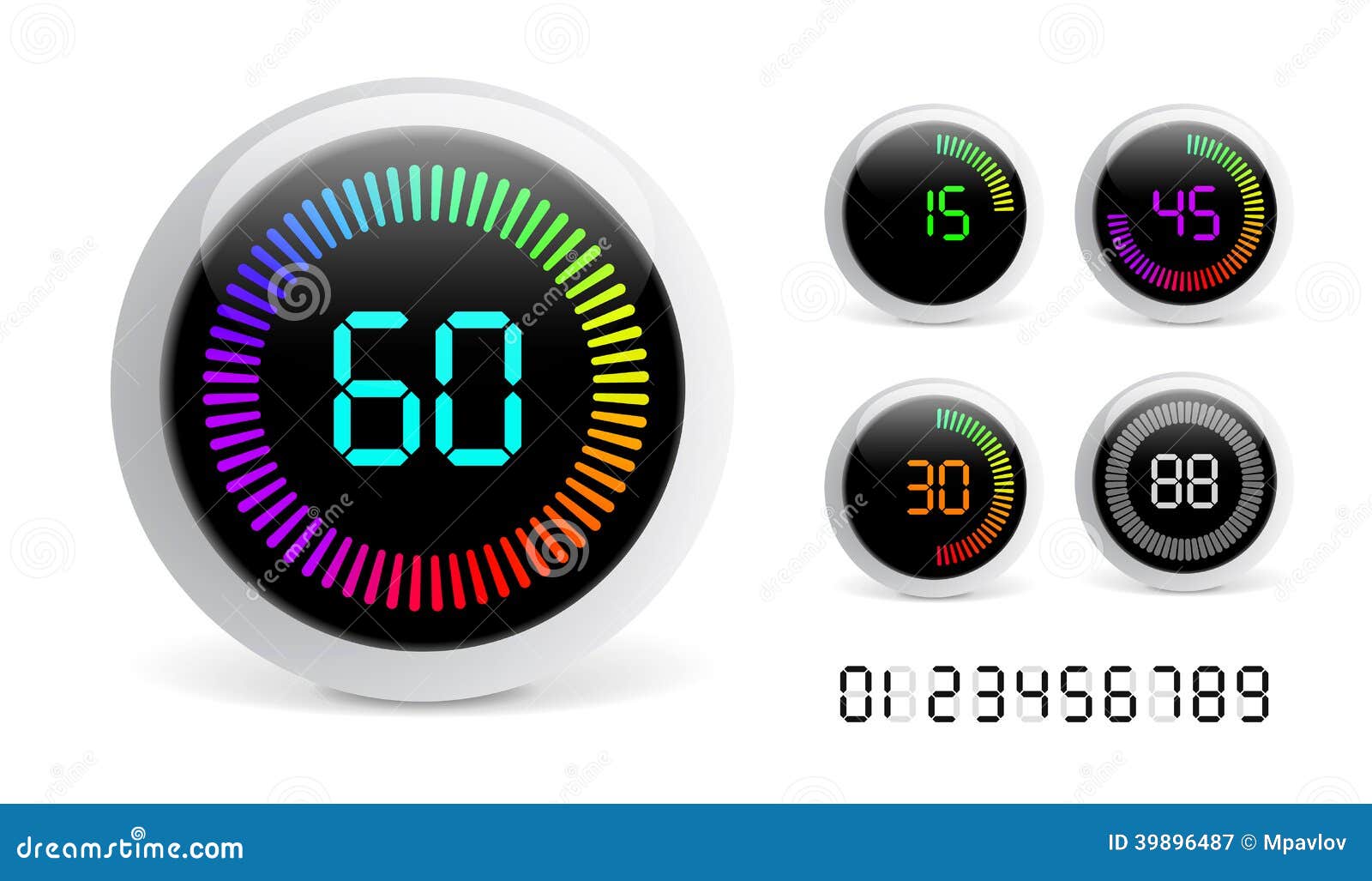 Digital Countdown Timer Cartoon Vector | CartoonDealer.com #39896487
