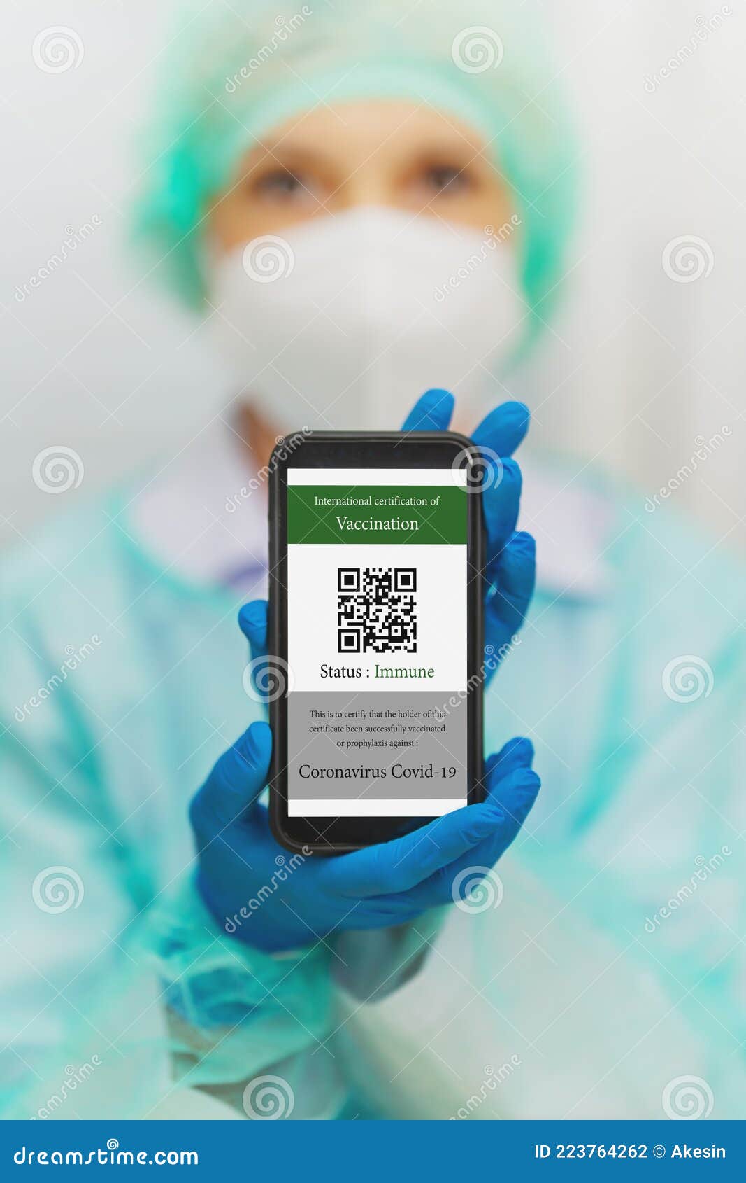 Digital Covid-19 Vaccination Certificate with QR Code on Smartphone ...