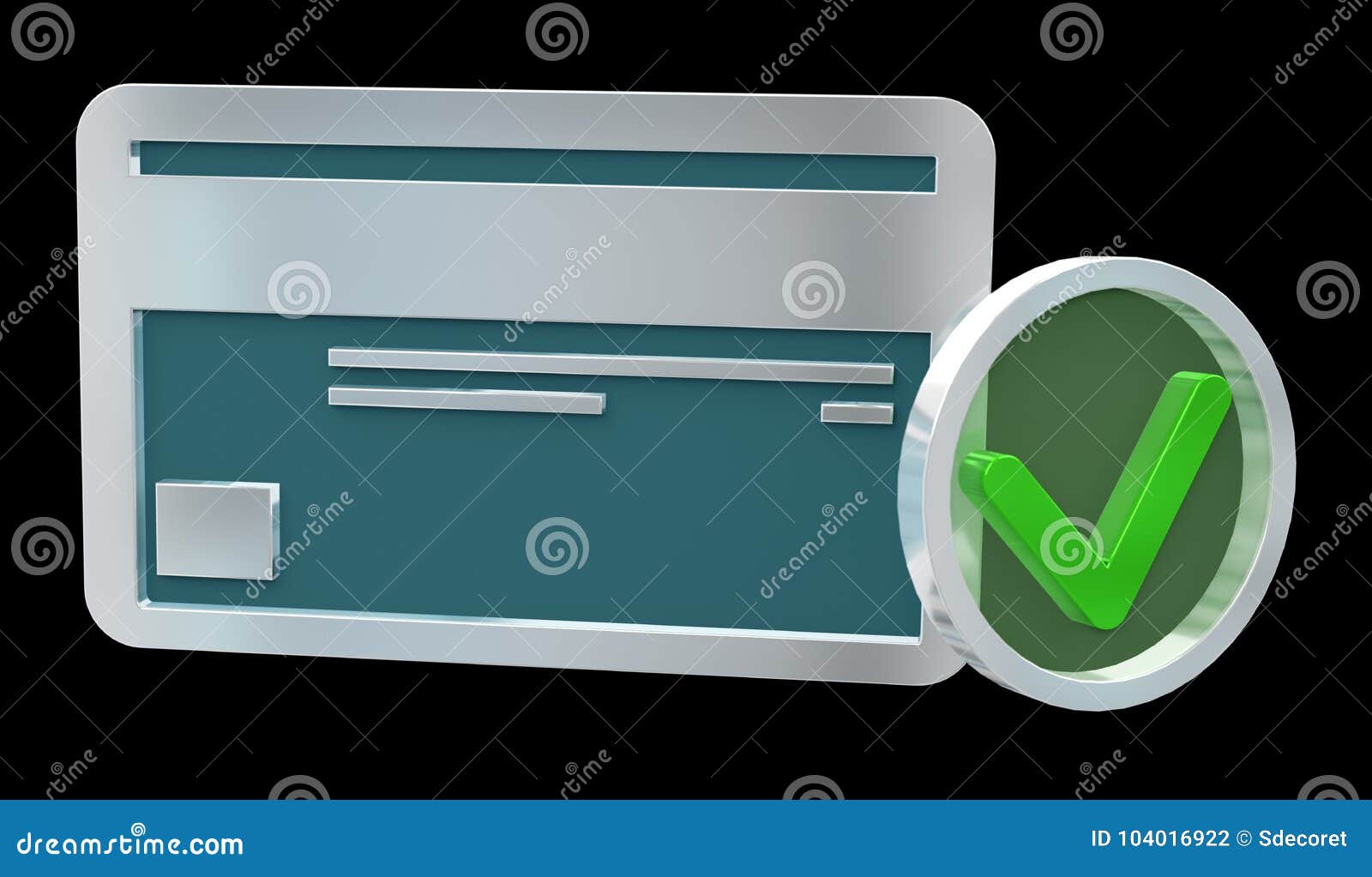 Digital Credit Card Validation 3D Rendering Stock Illustration ...
