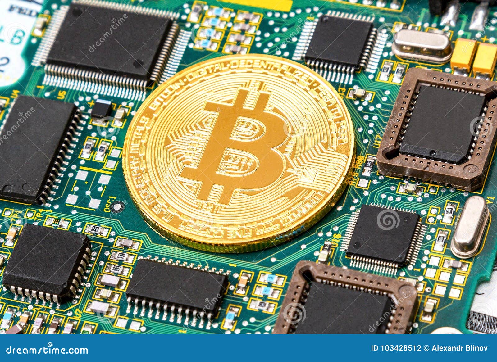 Digital Cryptocurrency Bitcoin Lying Over Electronic Comput Stock Photo ... Digital Cryptocurrency Bitcoin Lying Over Electronic Comput Stock Photo ...