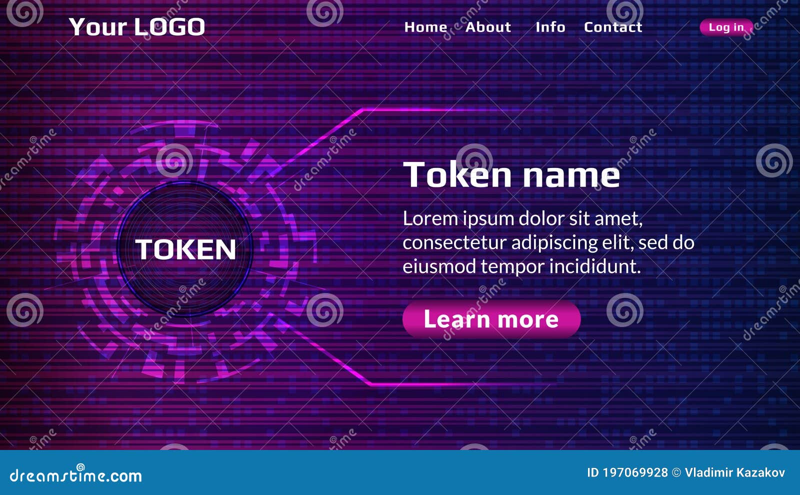 ICX Cryptocurrency Token Symbol, Coin Icon In Circle With Pcb On Gold ...