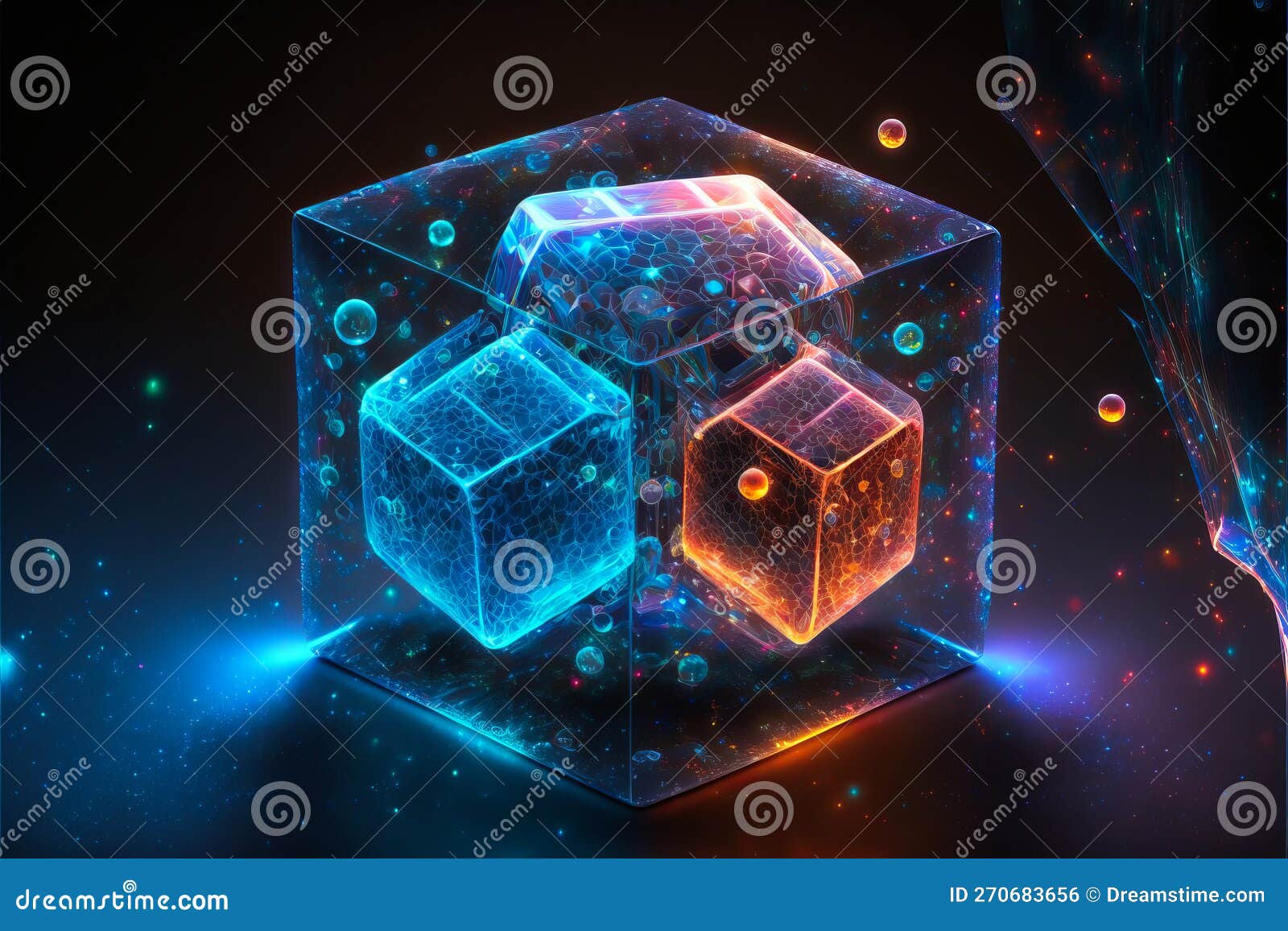 Digital Cube Encoder Technology Concept. Generative Ai Stock ...