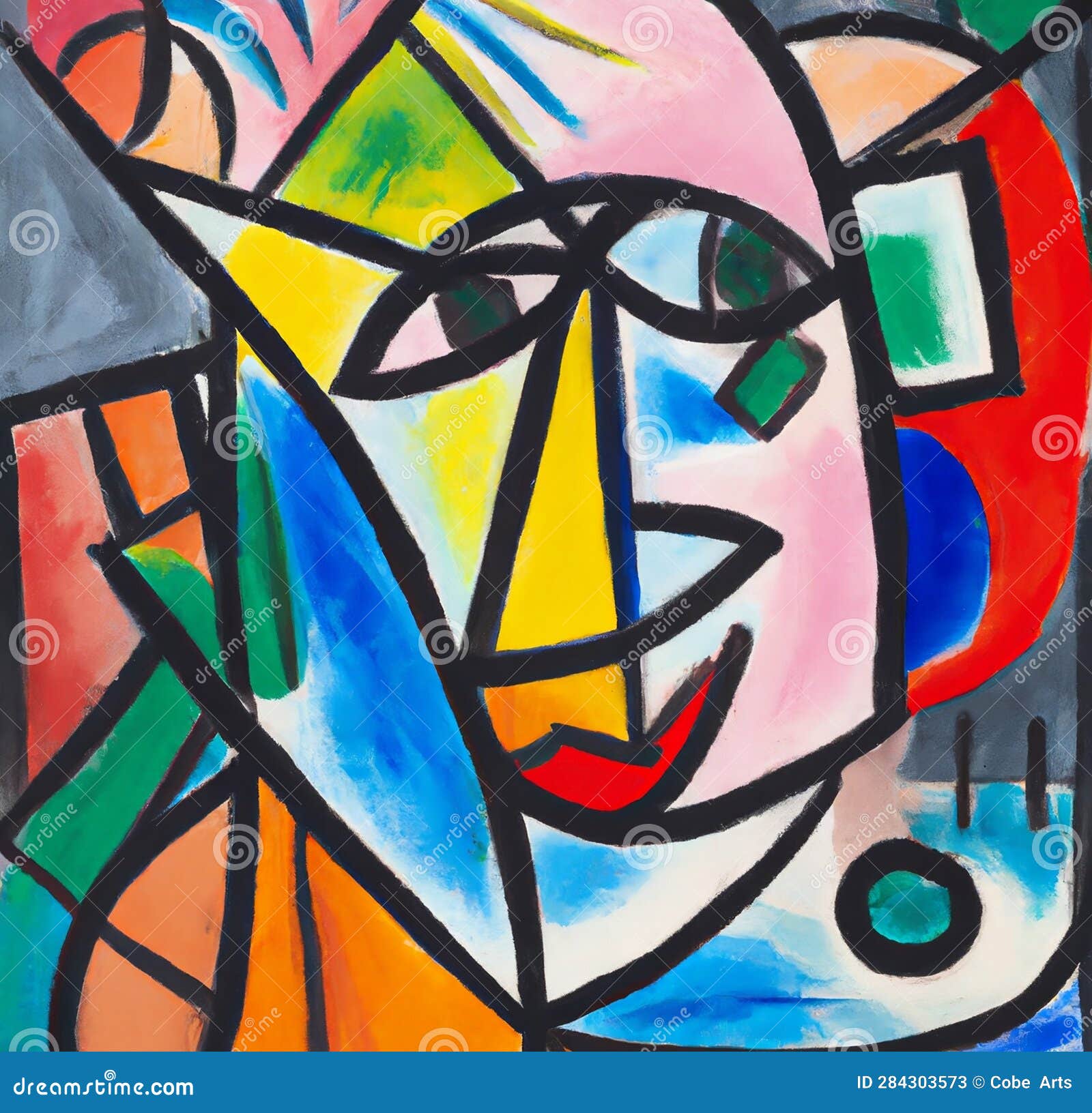 Digital Cubism, Array Of Human Faces Pieced Together, Each Face Encoded ...