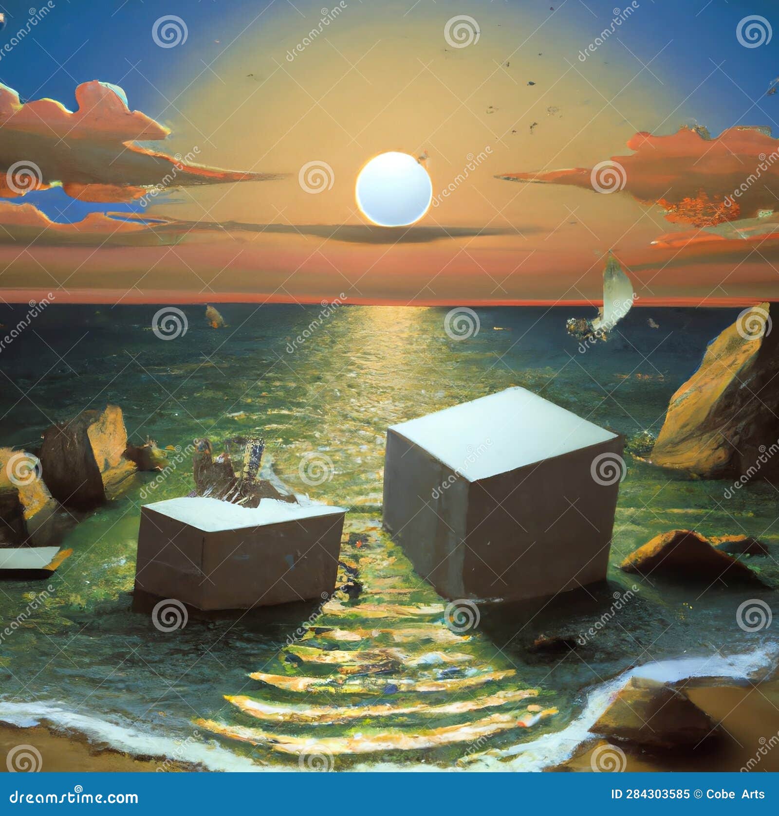 Digital Cubism, Array of Human Faces Pieced Together, Each Face Encoded ...