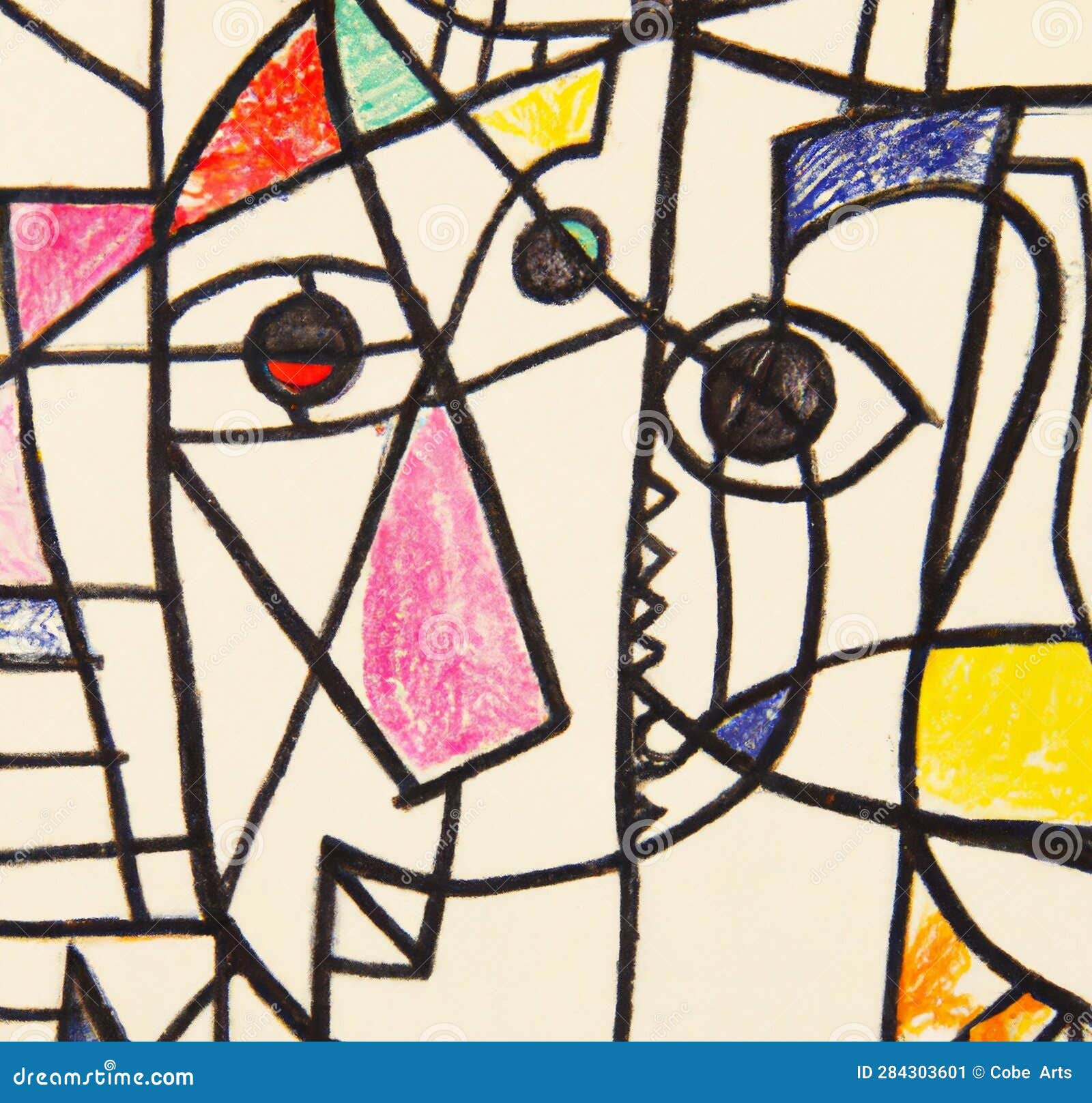 Digital Cubism, Array Of Human Faces Pieced Together, Each Face Encoded ...