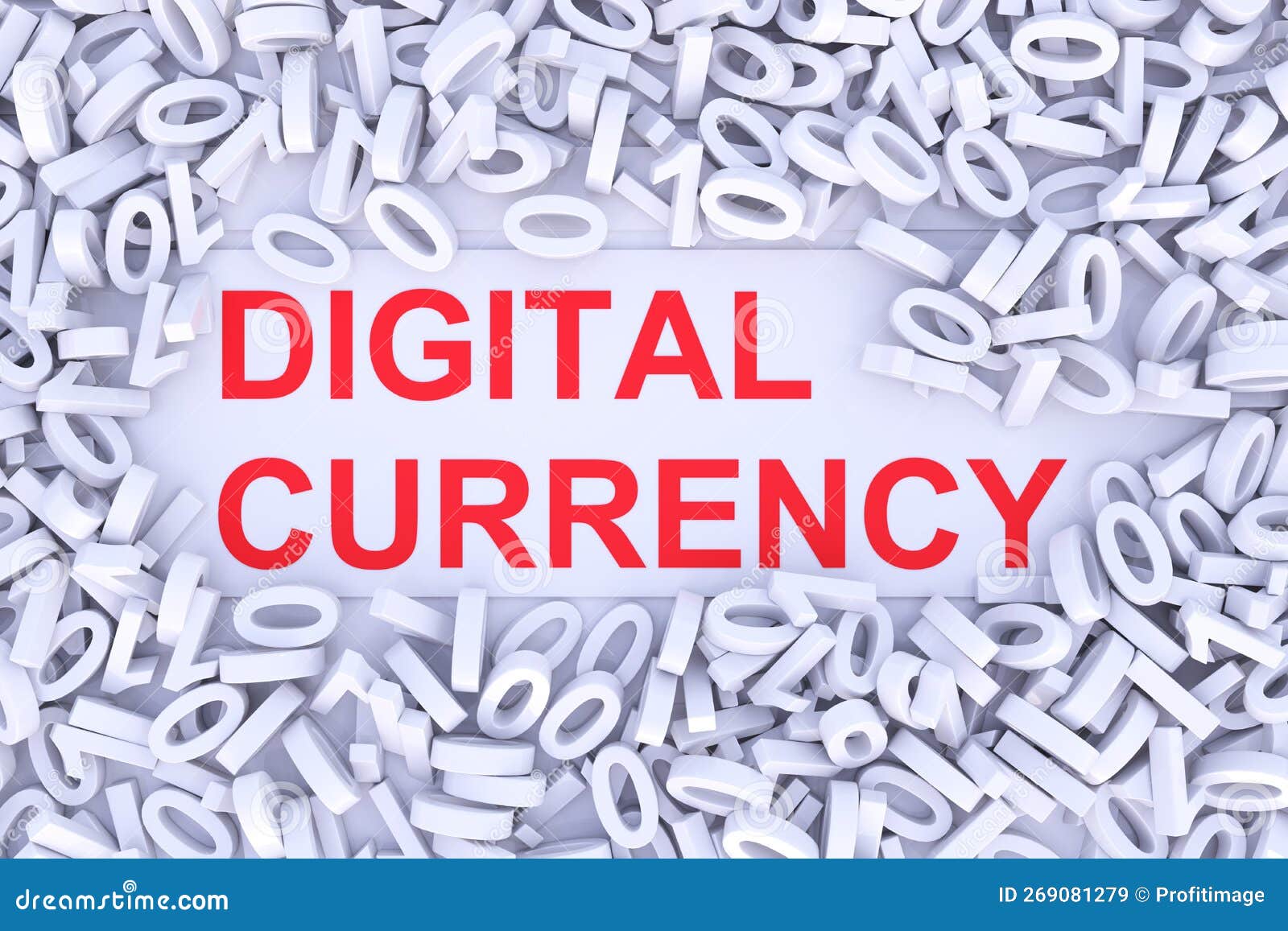 DIGITAL CURRENCY Abstract Background with Scattered Binary Code 3D ...