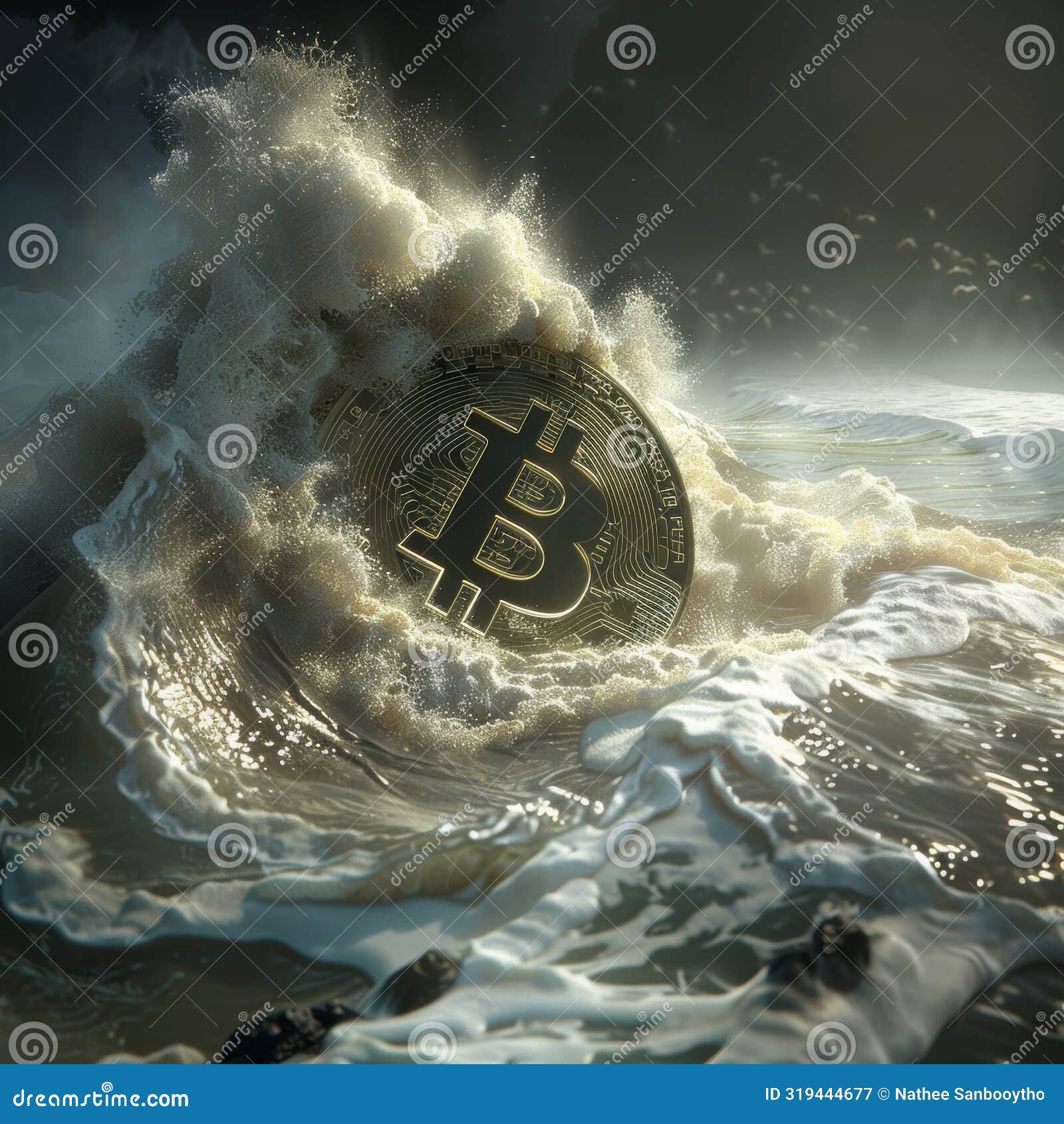 The Digital Currency Bitcoin is Shown As a Physical Coin Being Battered ...