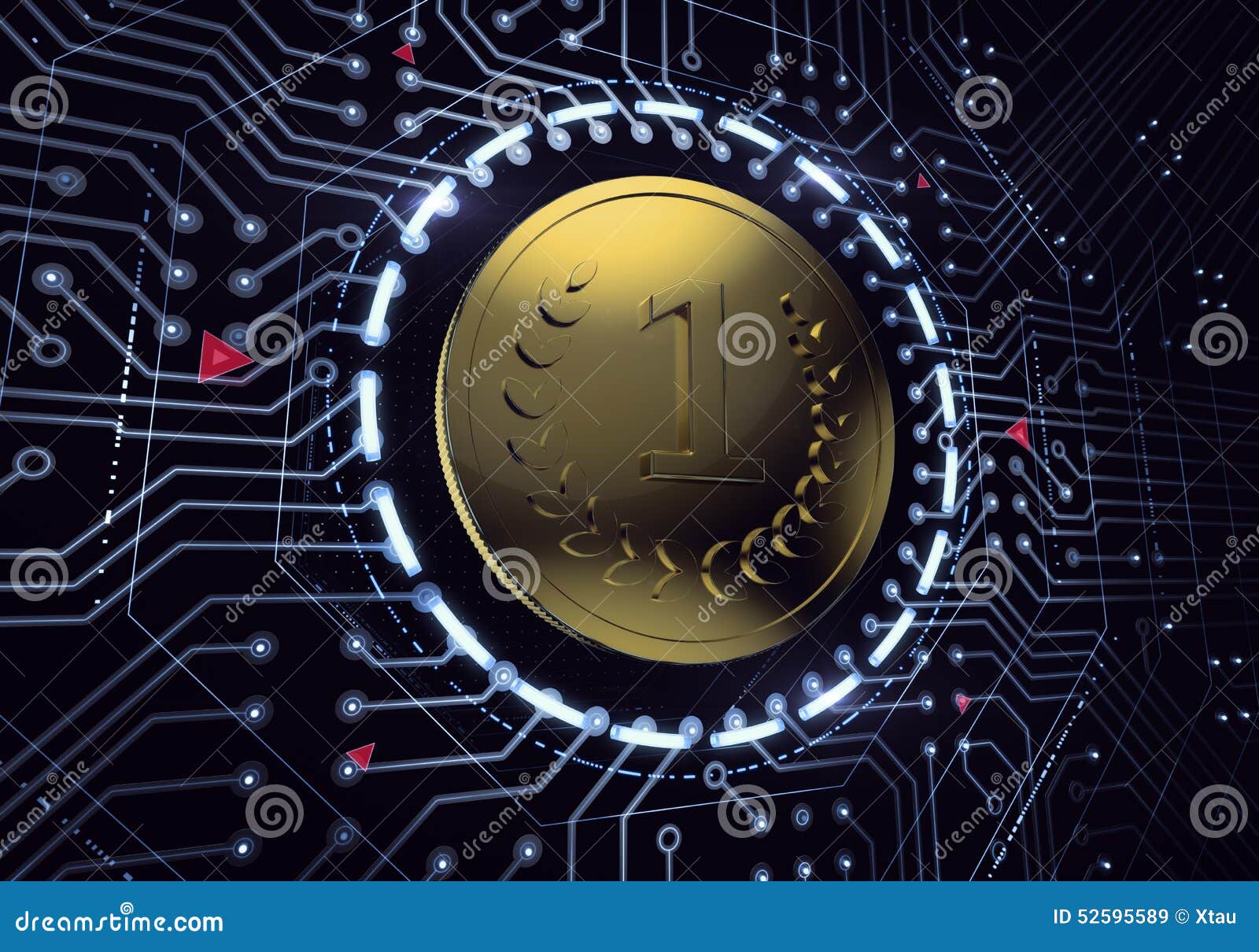 Digital Currency Coin stock illustration. Illustration of cyber - 52595589