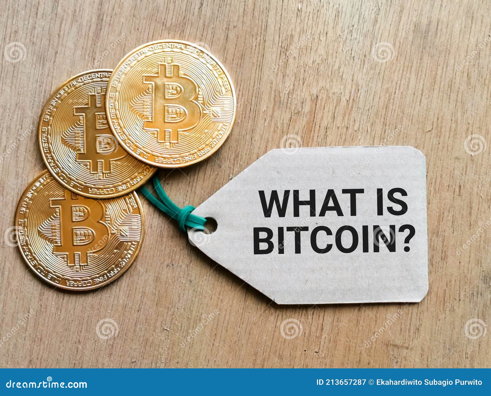 Phrase WHAT is BITCOIN Written on Label Tag with Bitcoin. Stock Image ...