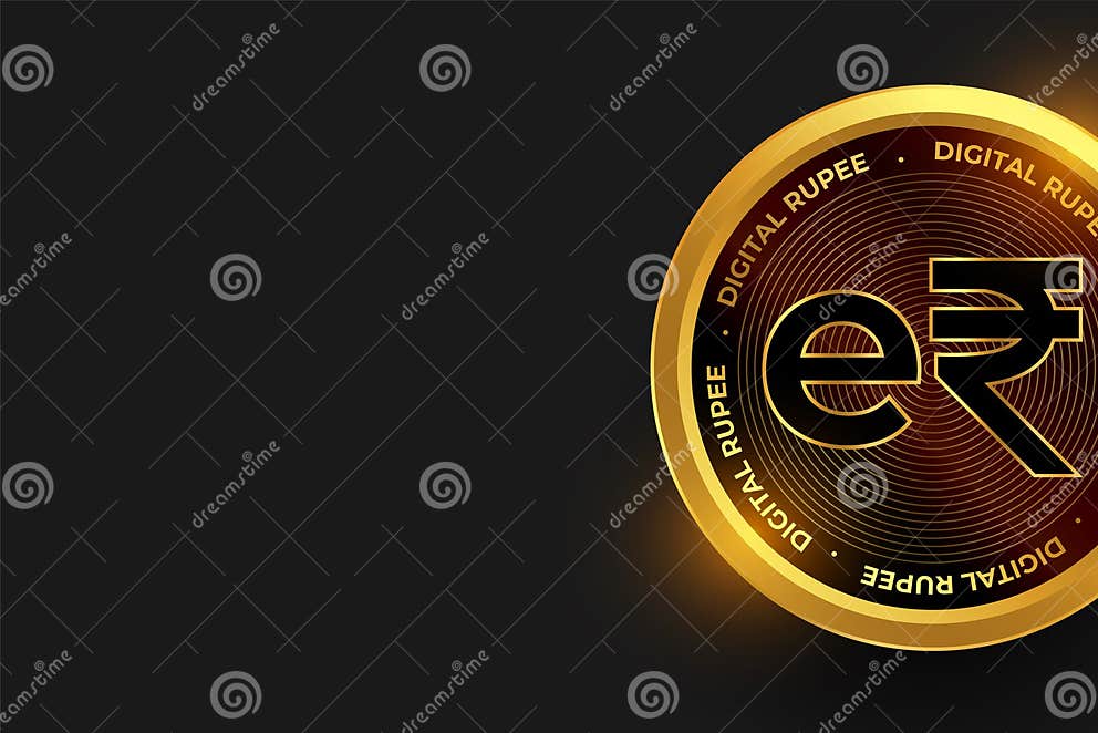 Digital Currency Erupee E-rupi Virtual Coin Design Stock Vector ...