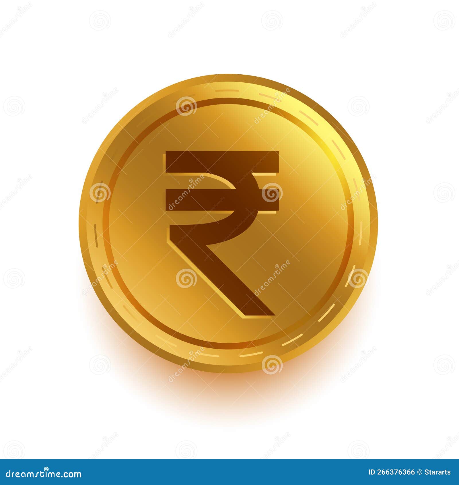 Digital Currency Indian Rupee Symbol on Golden Coin Stock Vector ...